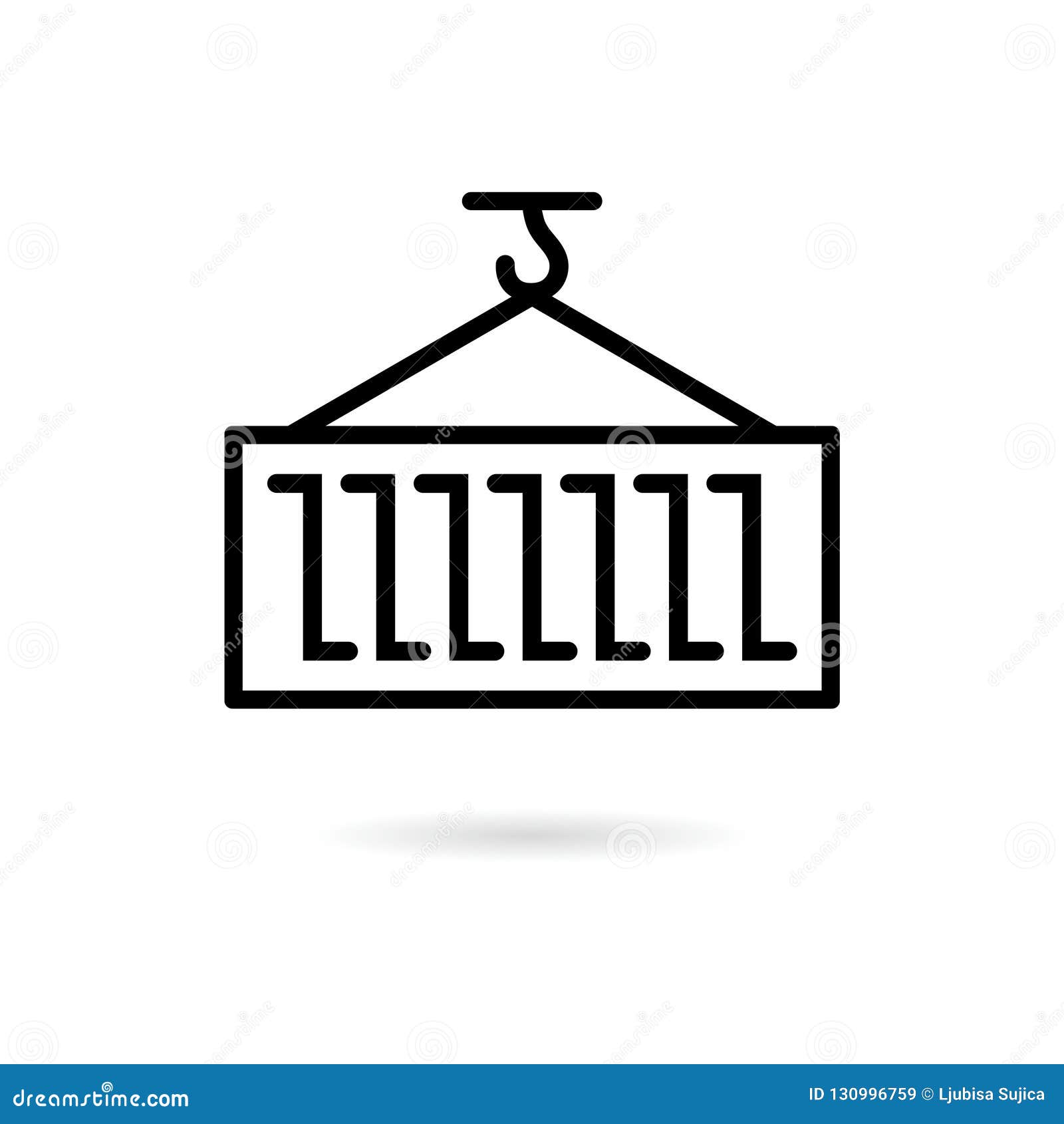 Black Cargo Container Icon or Logo Stock Vector - Illustration of ...