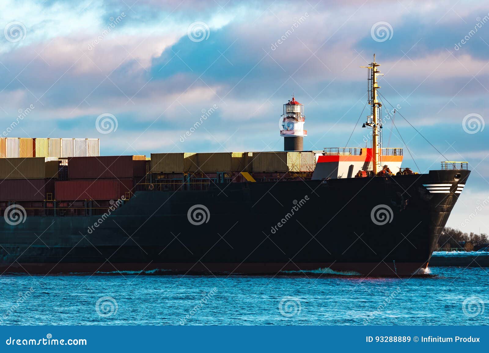 Black cargo ship stock image. Image of modern, transport - 93288889