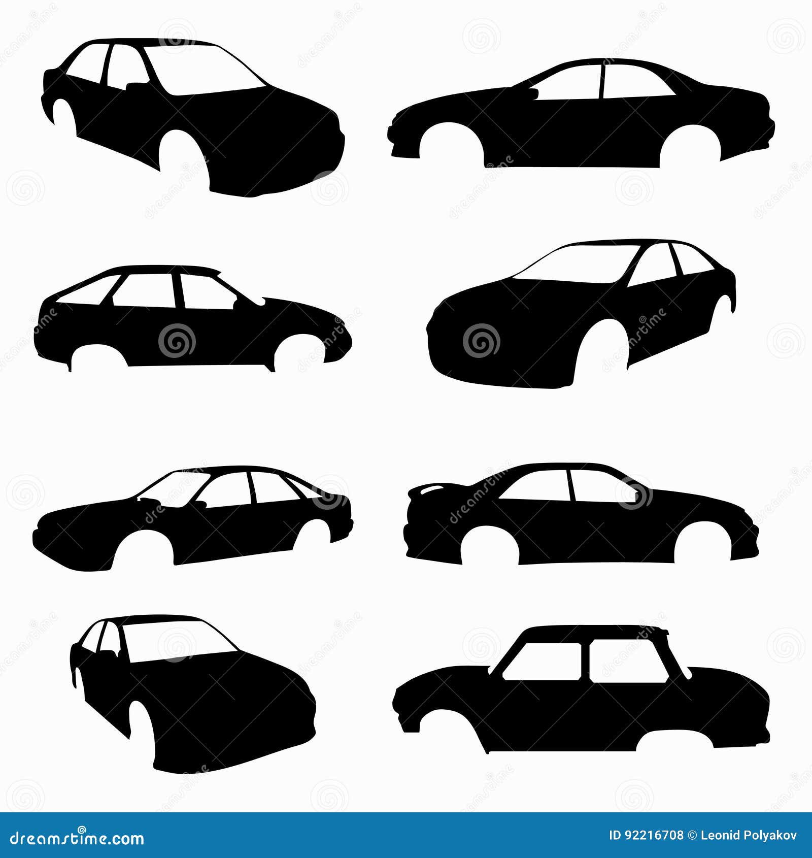 Black Cars Compilation Isolated Symbols Stock Vector - Illustration of ...