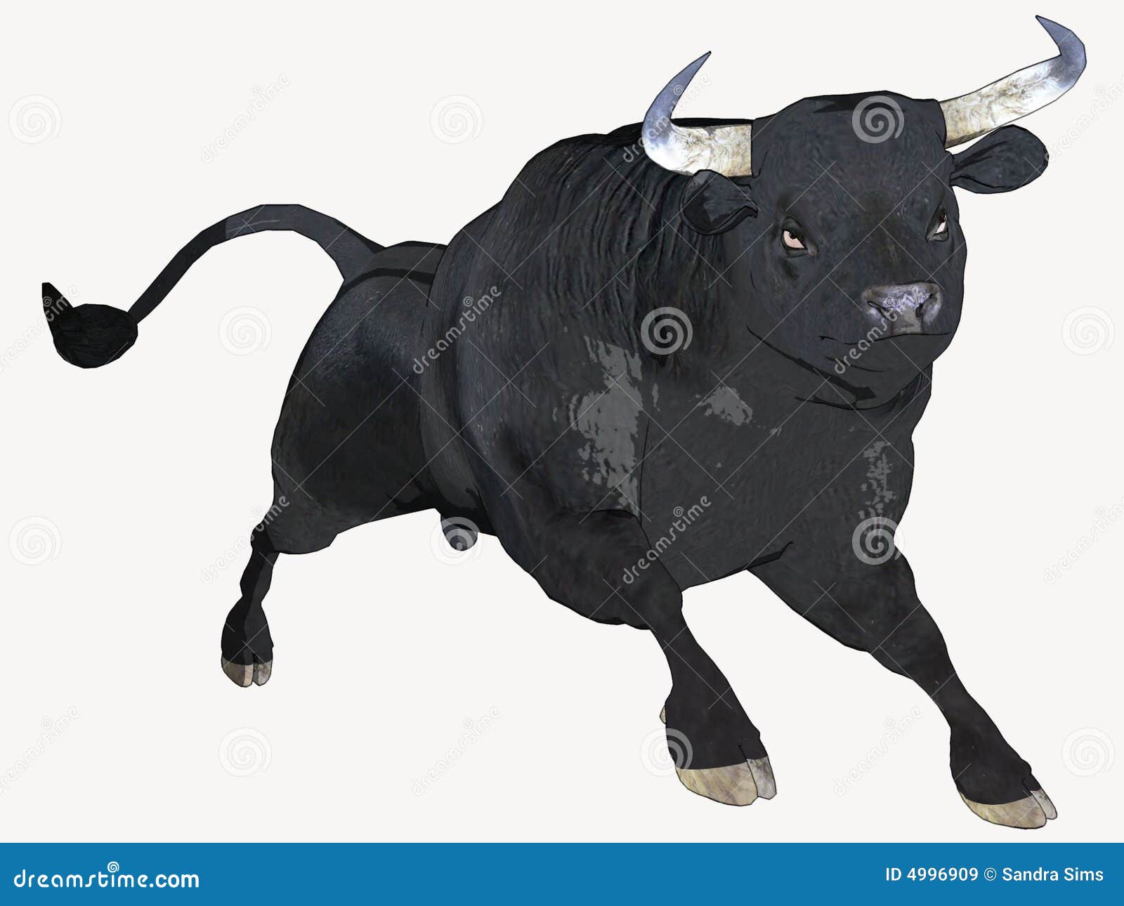 Cartoon Bull Running With Surfboard. Cute Bull Enjoys Summer Vacations ...