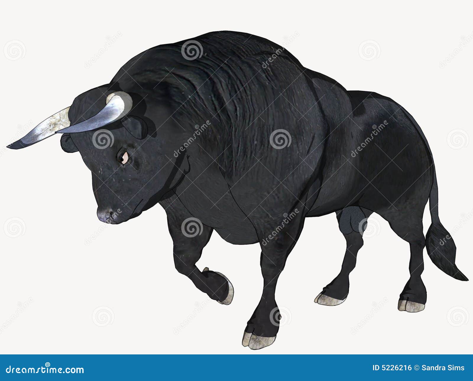 Cartoon Bull Running With Surfboard. Cute Bull Enjoys Summer Vacations ...