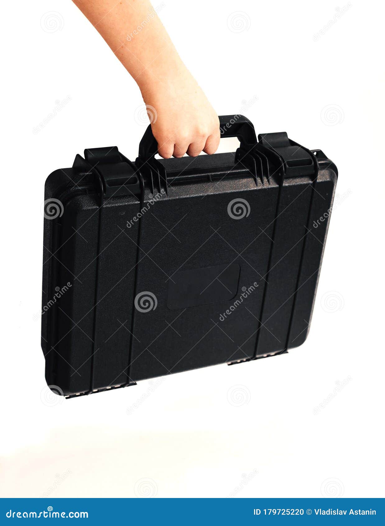 Black Case in Closed Form on a White Background Stock Photo - Image of ...