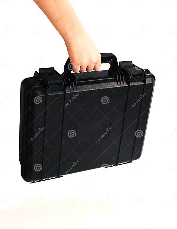 Black Case in Closed Form on a White Background Stock Photo - Image of ...