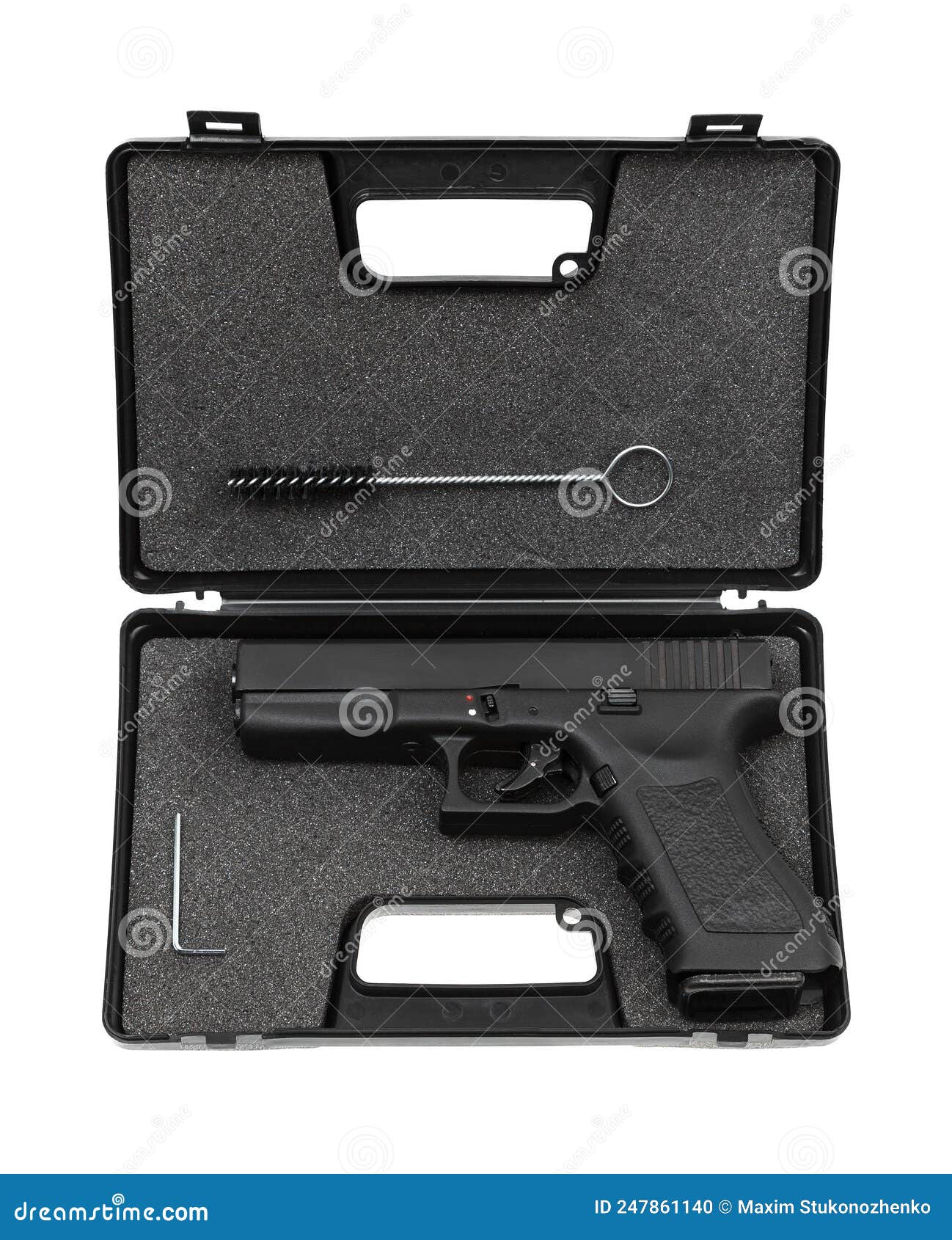 Black Case for Guns Isolated for White Stock Photo - Image of carry ...