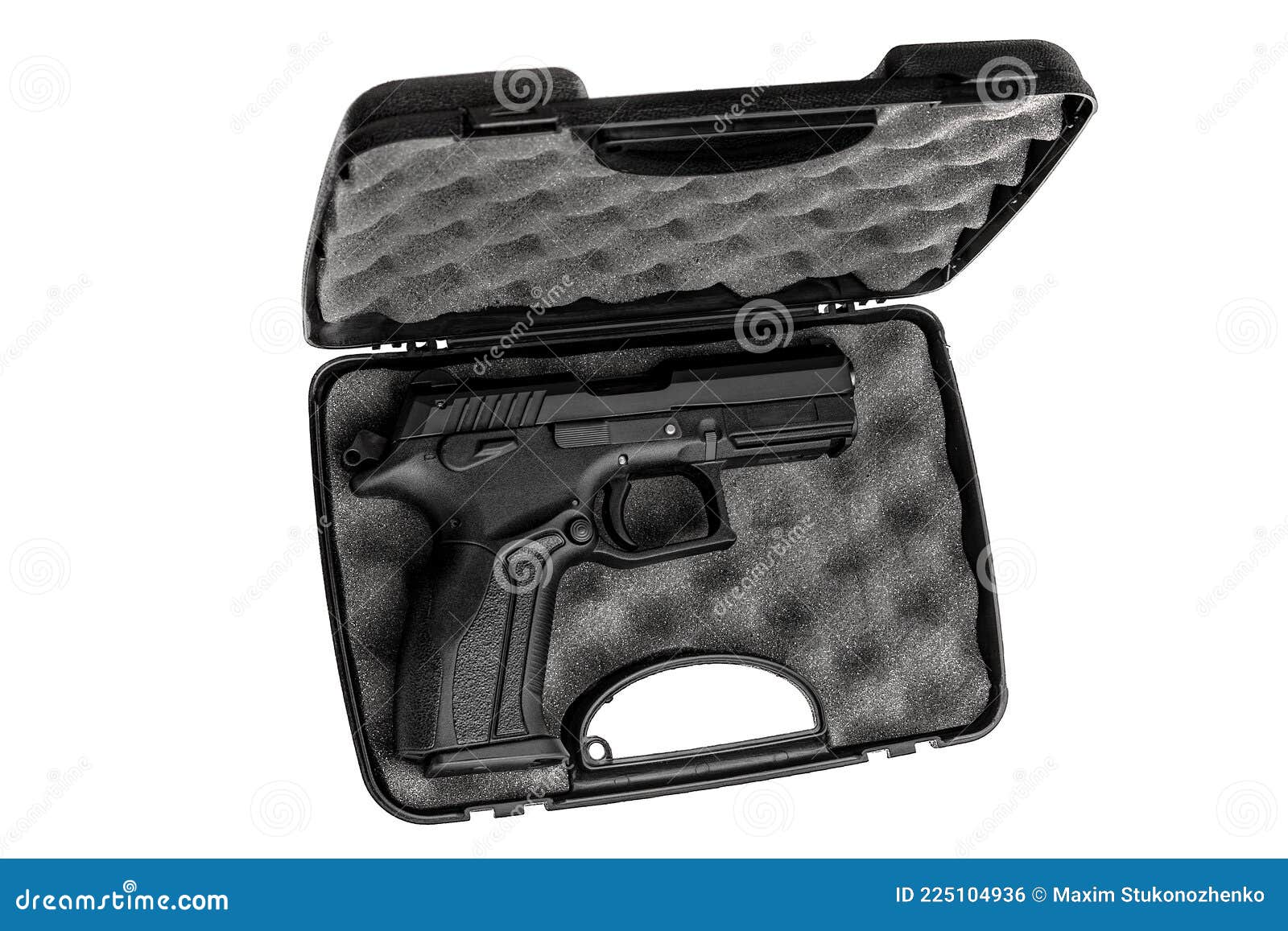 Black Case for Guns Isolated for White Stock Photo - Image of danger ...