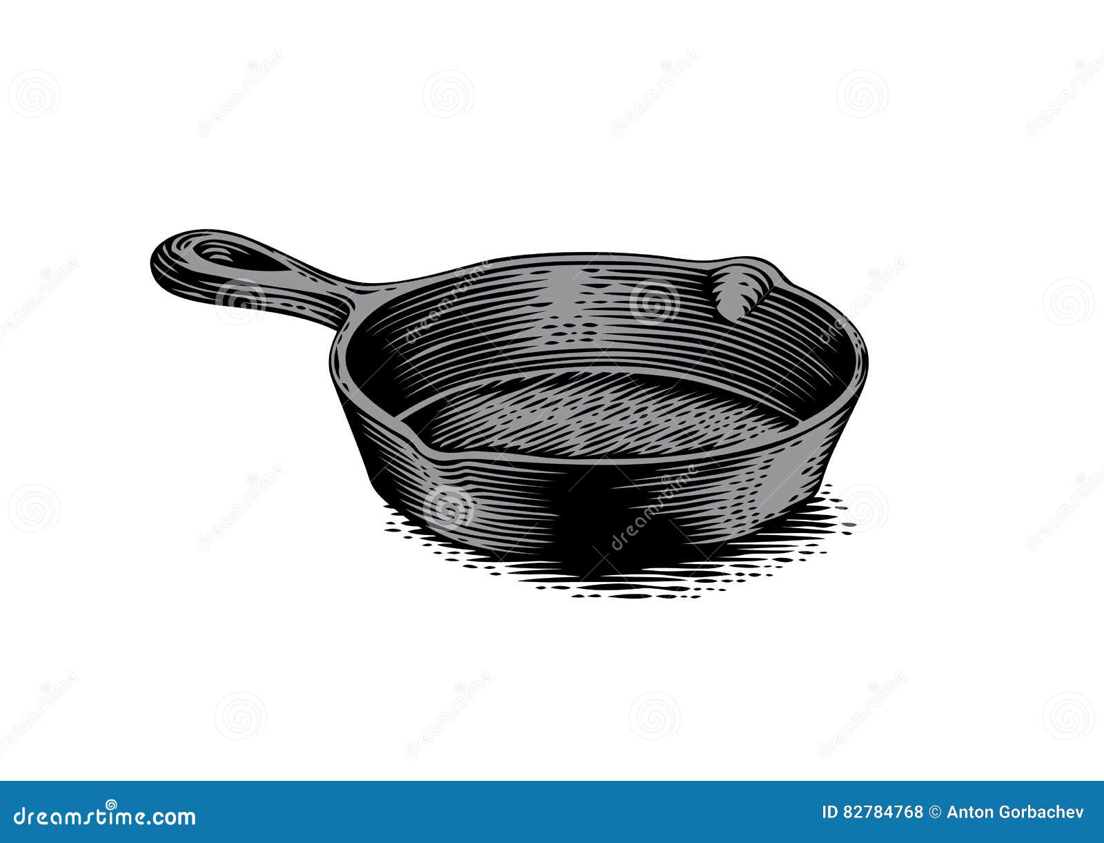 Black cast iron pan stock illustration. Illustration of cookware - 82784768