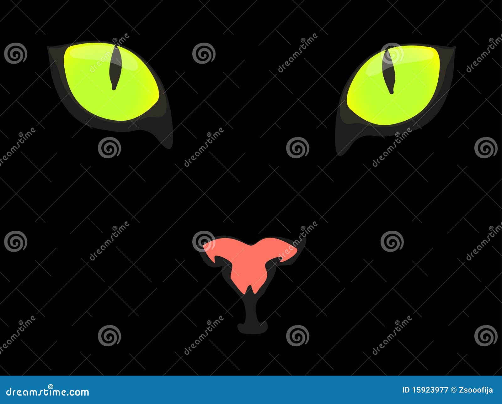 Black cat stock vector. Illustration of halloween, evil - 15923977