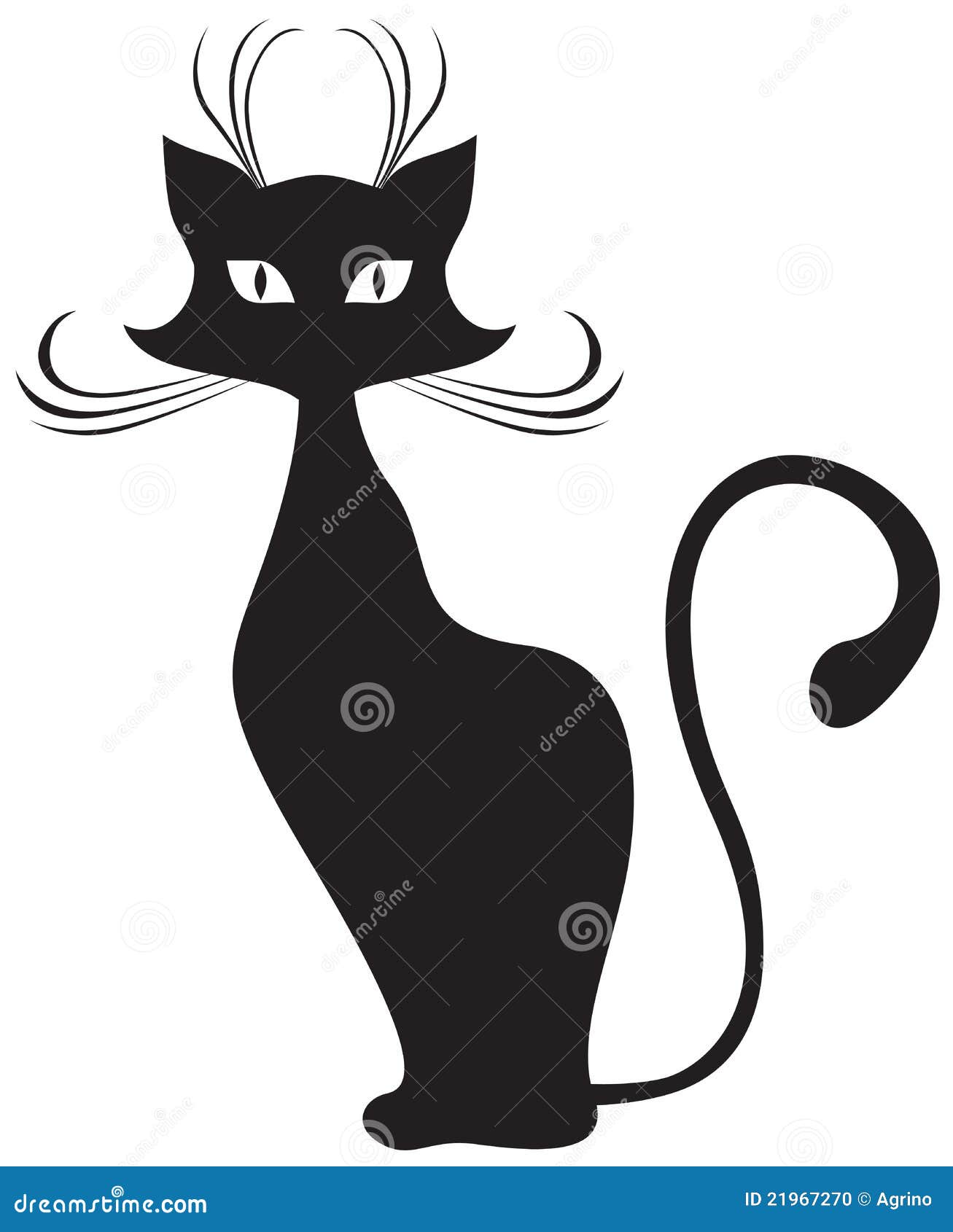 Black cat stock vector. Illustration of black, witchcraft - 21967270