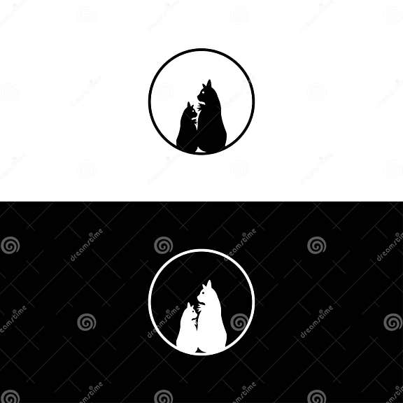 Black Cat Circle Logo . Circle Creative Cat Vector Stock Vector - Illustration of outline, arrow ...