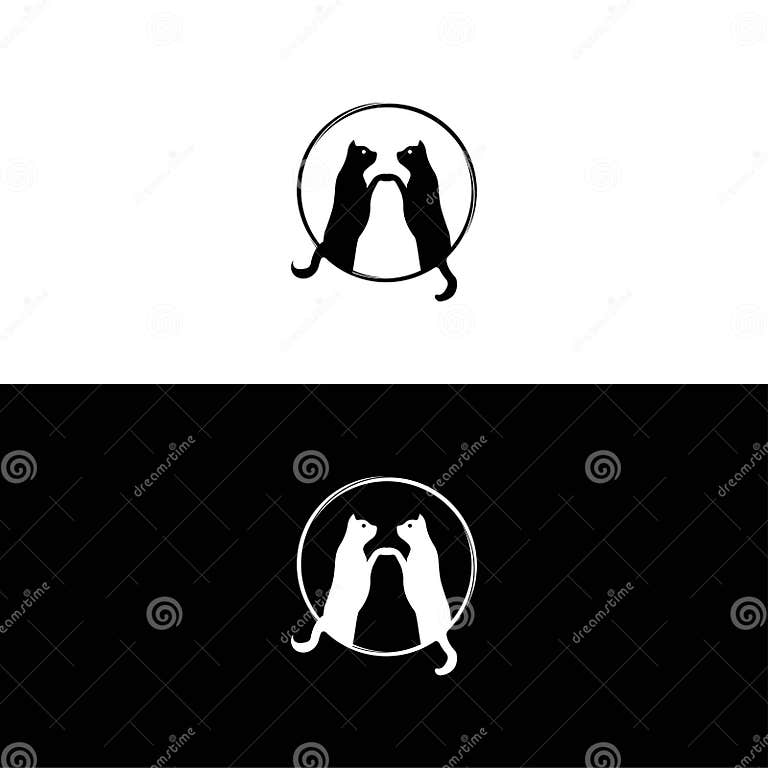 Black Cat Circle Logo . Circle Creative Cat Vector Stock Vector ...