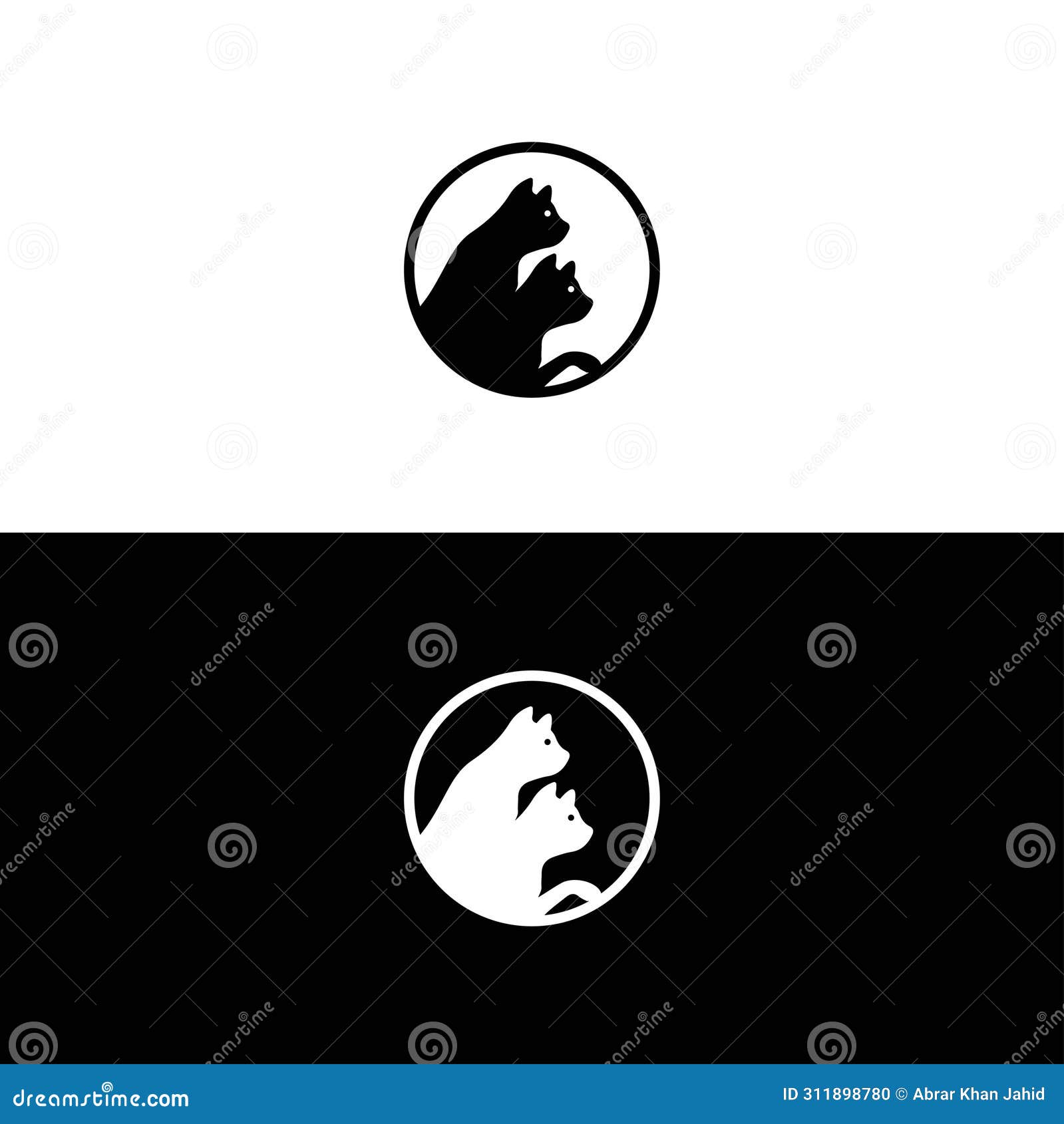 Black Cat Circle Logo . Circle Creative Cat Vector Stock Vector ...