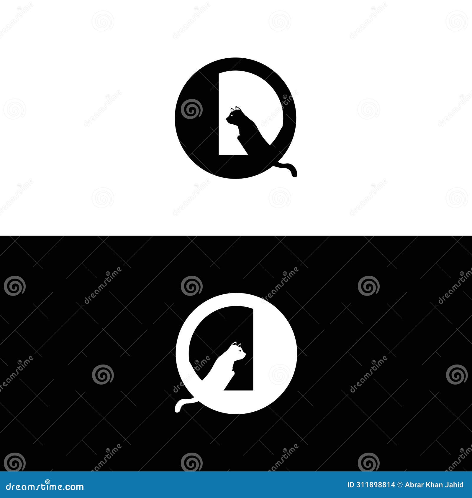 Black Cat Circle Logo . Circle Creative Cat Vector Stock Vector - Illustration of feline ...