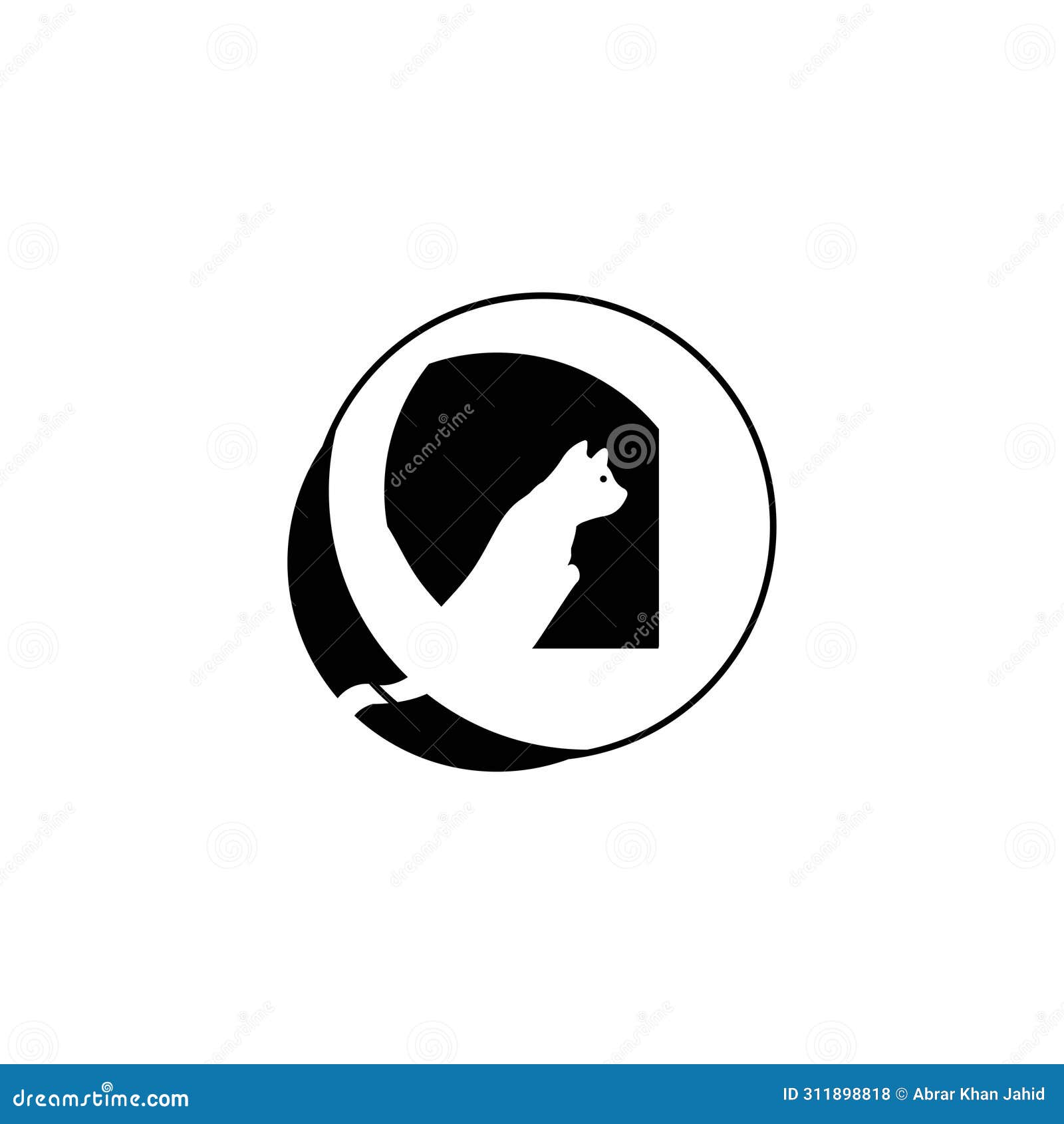 Black Cat Circle Logo . Circle Creative Cat Vector Stock Vector - Illustration of hospital ...