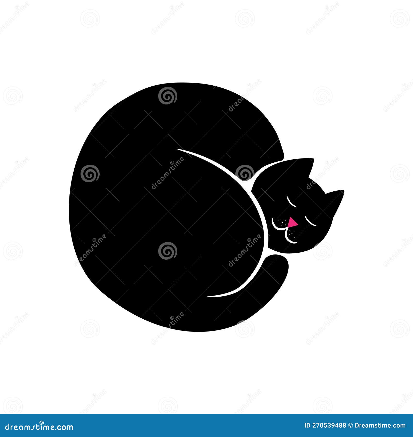Black Cat Circle Logo. Simple Cat Silhouette, Geometric Animal Pet ...