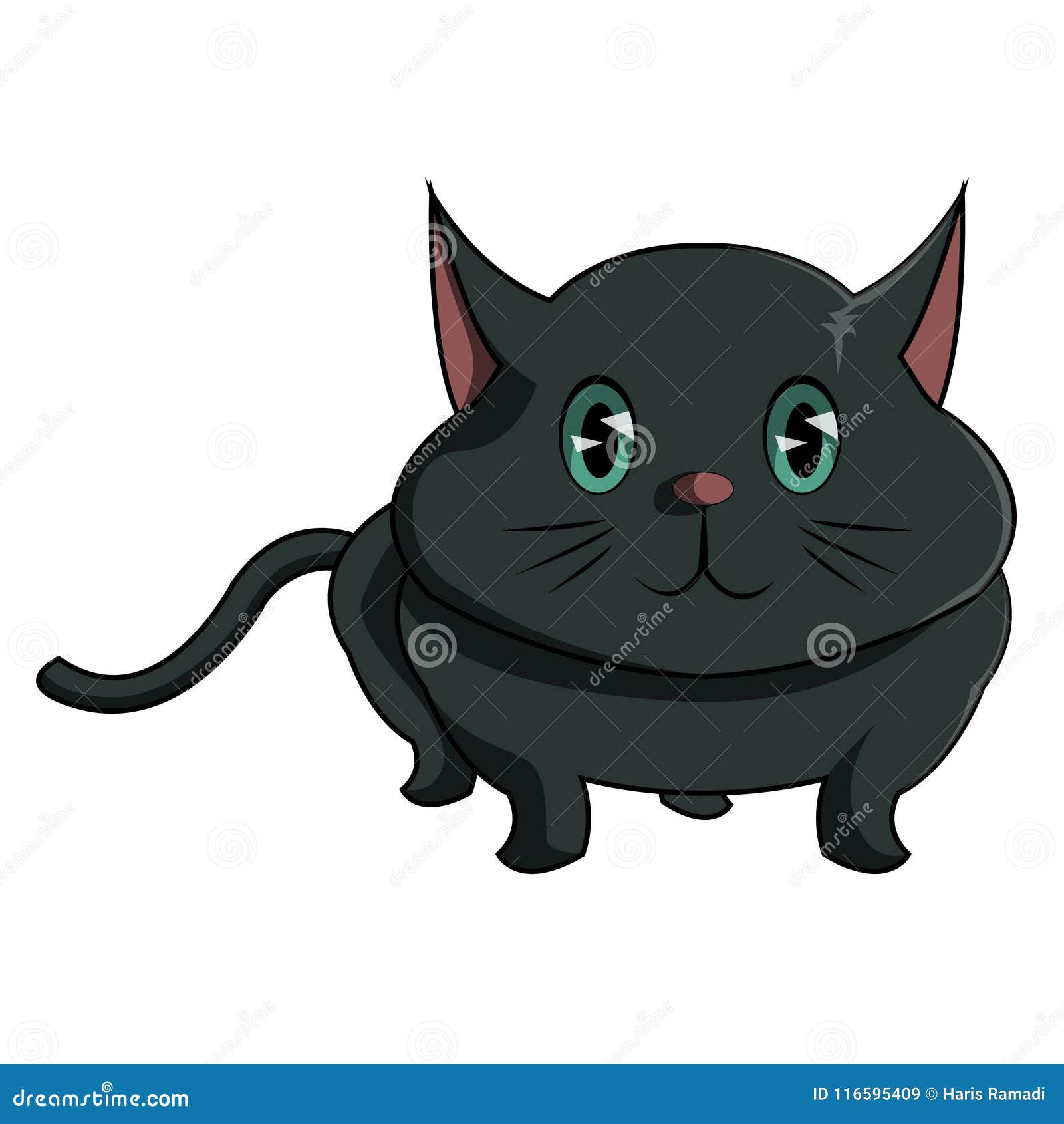 Black Cat Cute chibi stock vector. Illustration of illustrating - 116595409