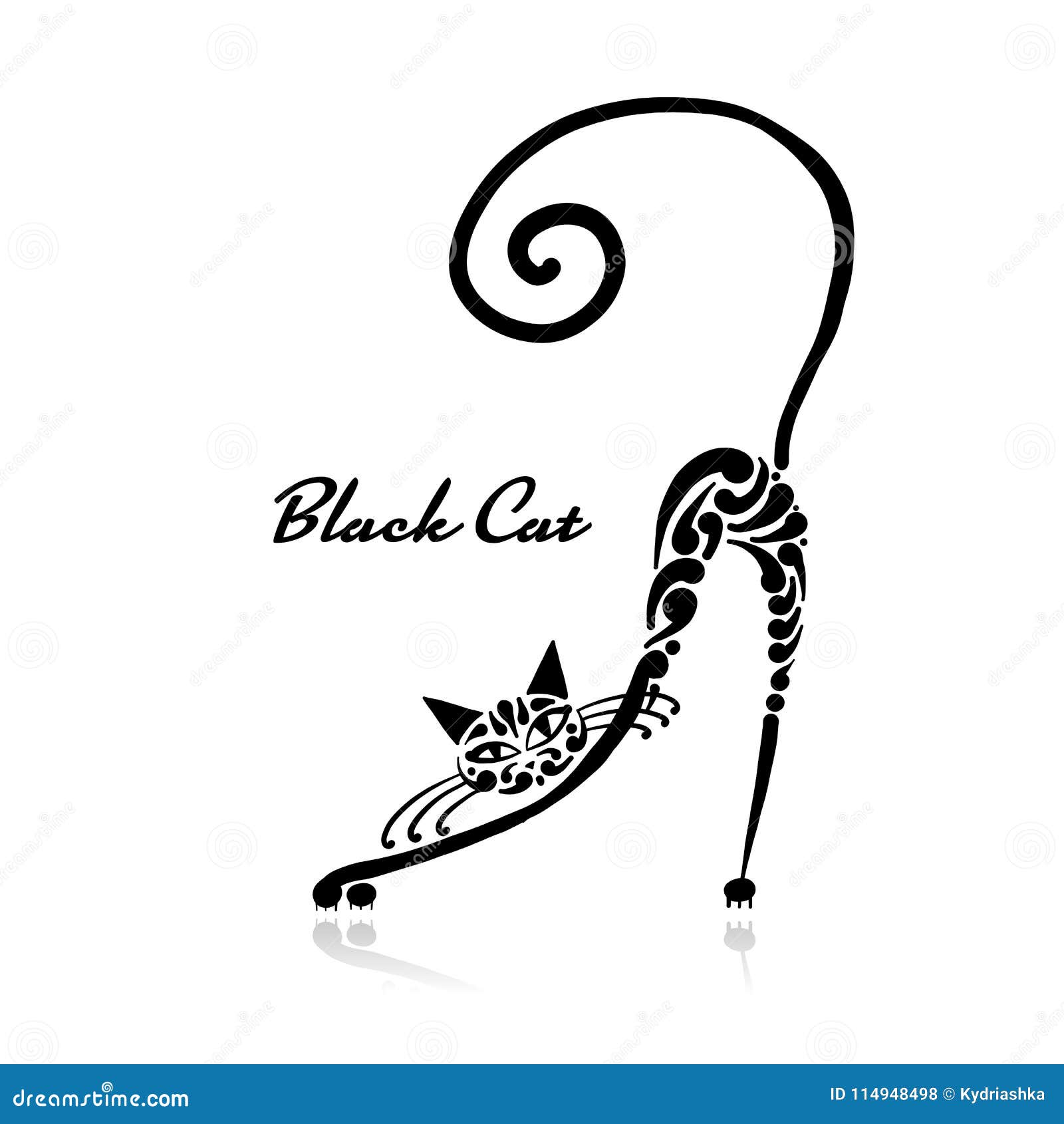 Black Cat Design. Vector Illustration Stock Vector - Illustration of ...