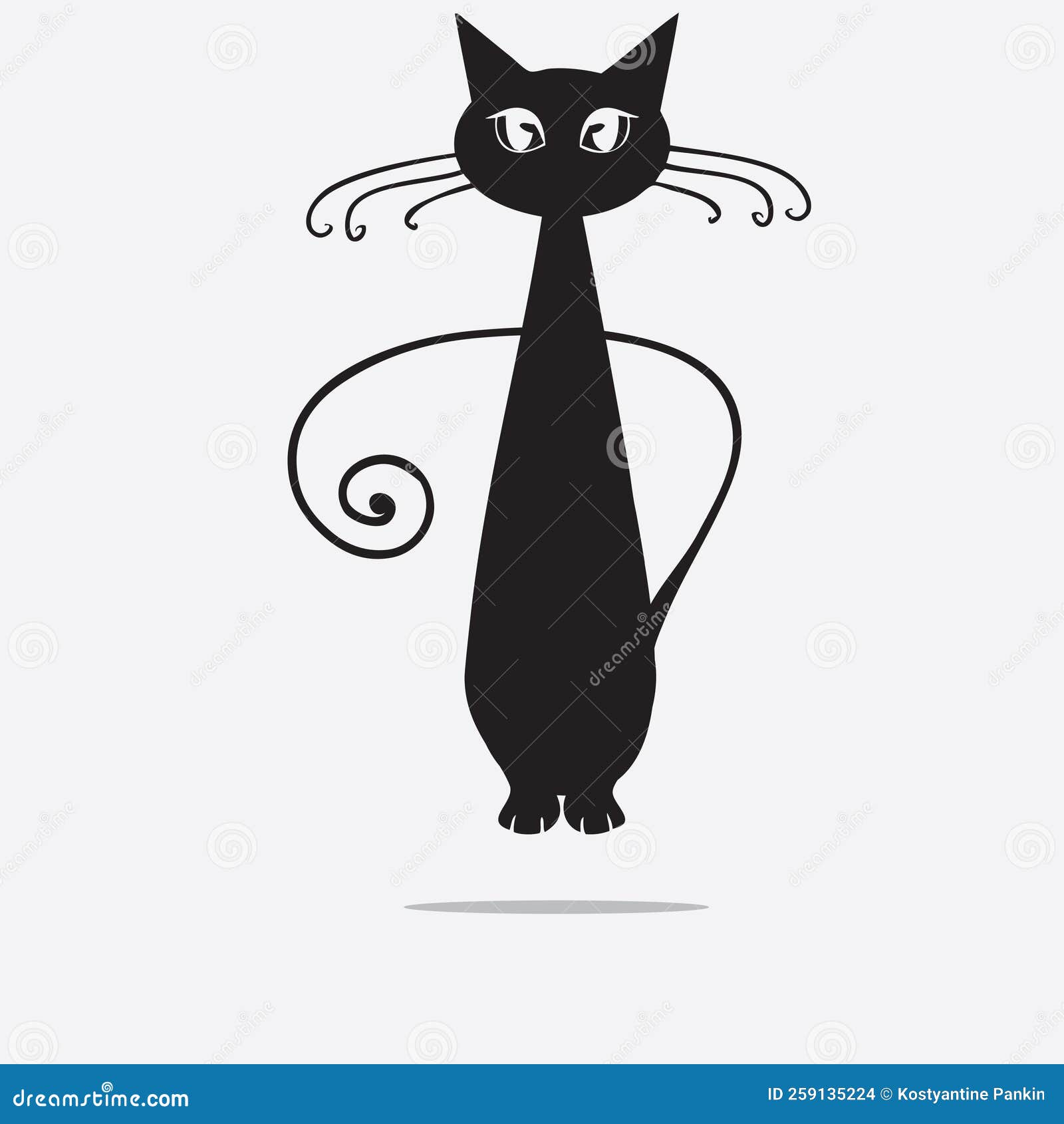 Black cat drawing stock vector. Illustration of animal - 259135224