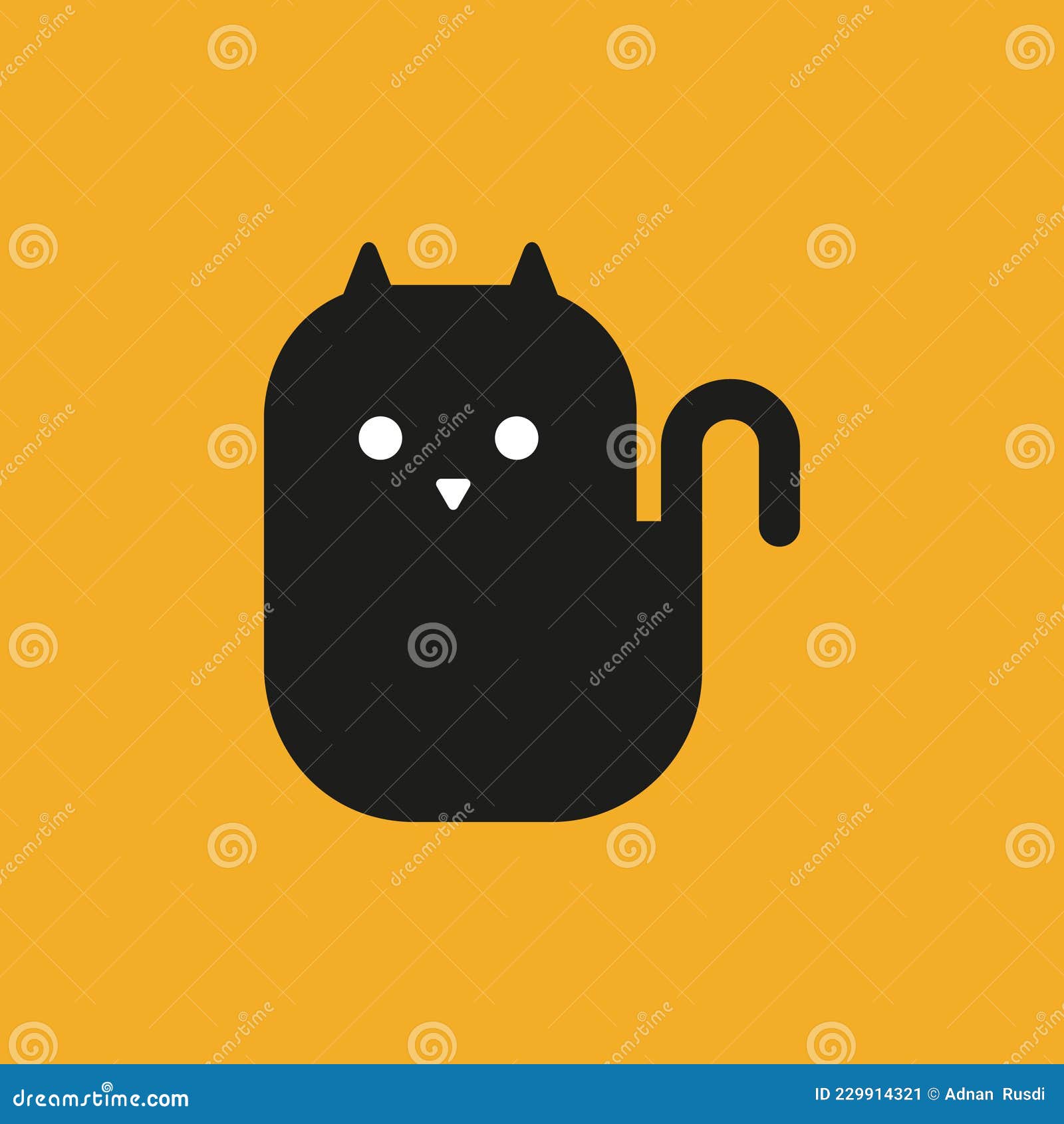 Black Cat Flat Design Vector Illustration Stock Vector - Illustration ...