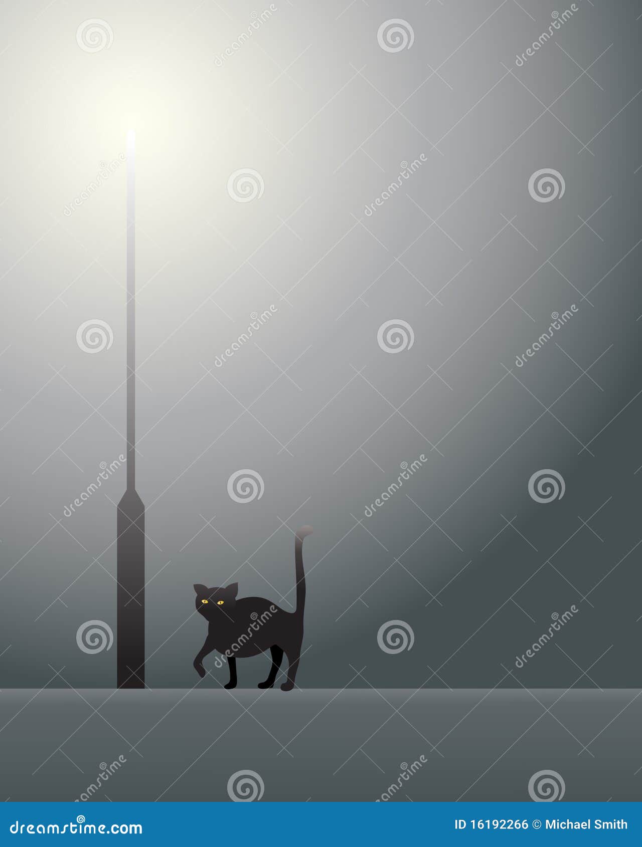 Black cat and lamp post stock vector. Illustration of eyes - 16192266