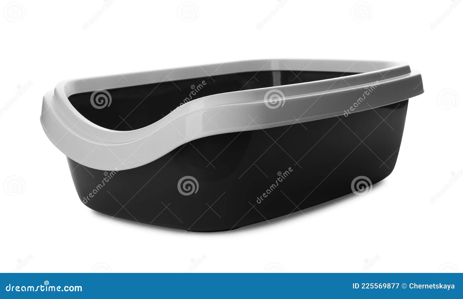 Black Cat Litter Tray on White Stock Image - Image of tray, hygienic ...