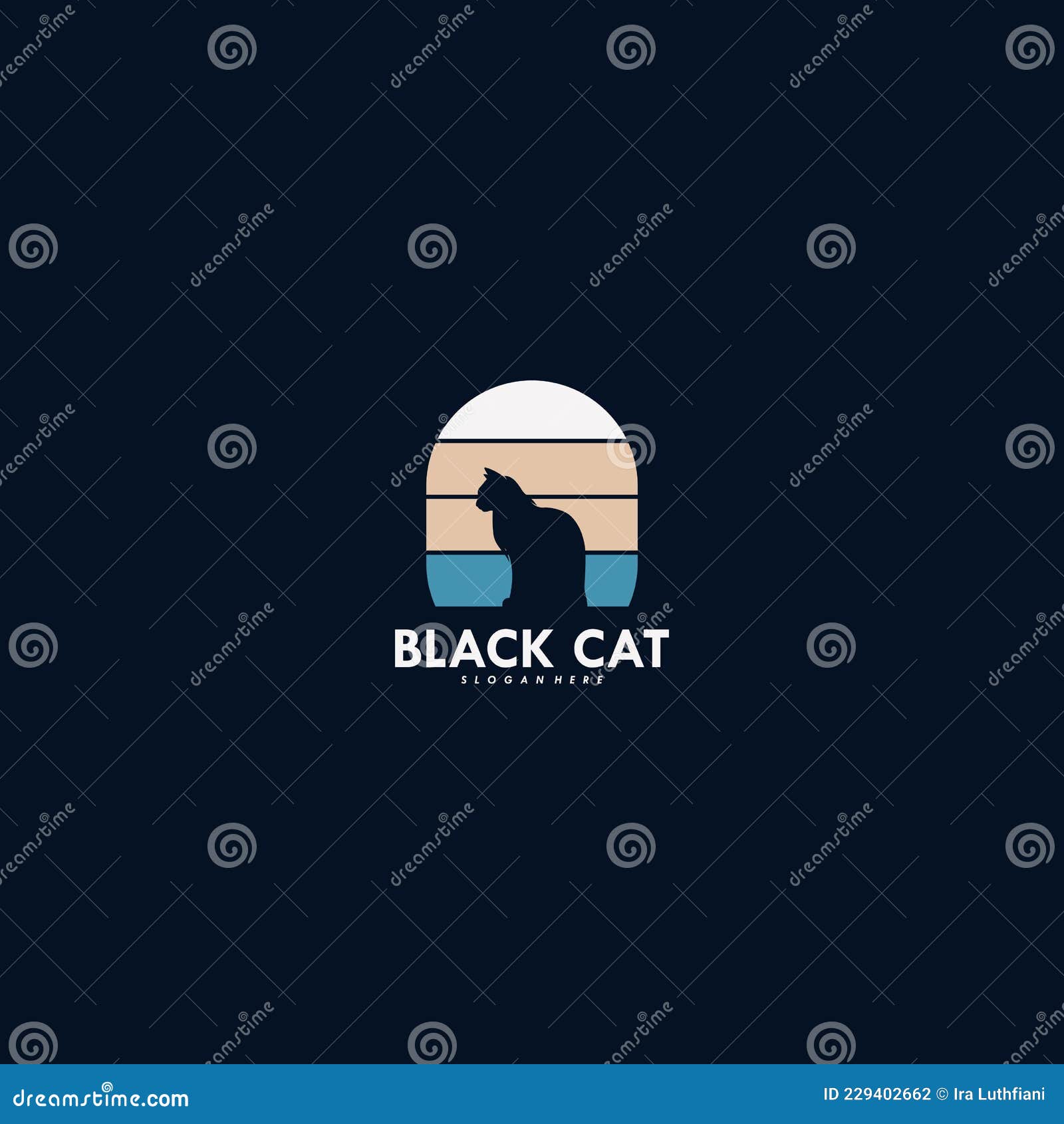 Black Cat Logo Design Vector Stock Vector - Illustration of domestic ...