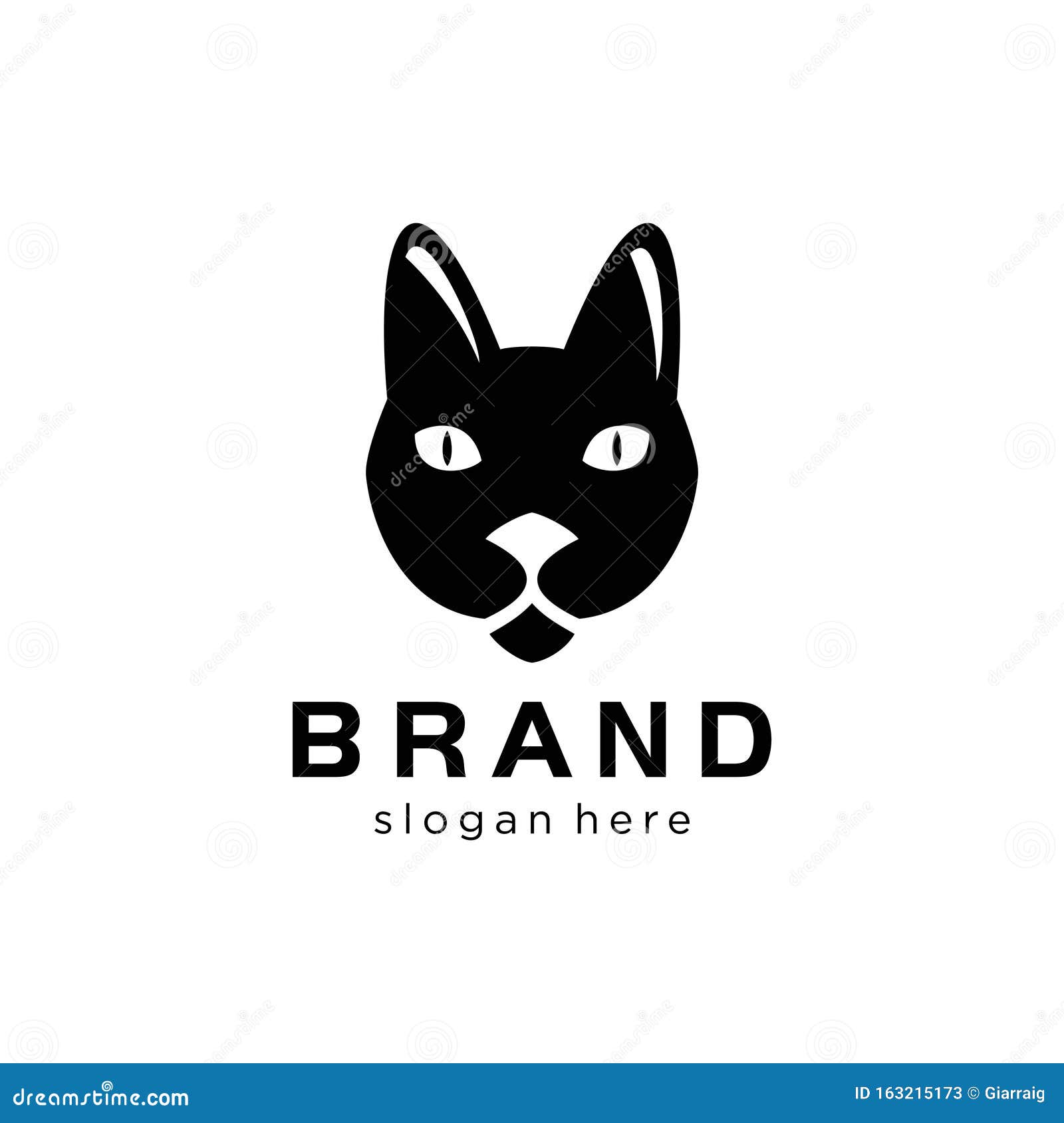 Black cat logo stock vector. Illustration of breed, cartoon - 163215173