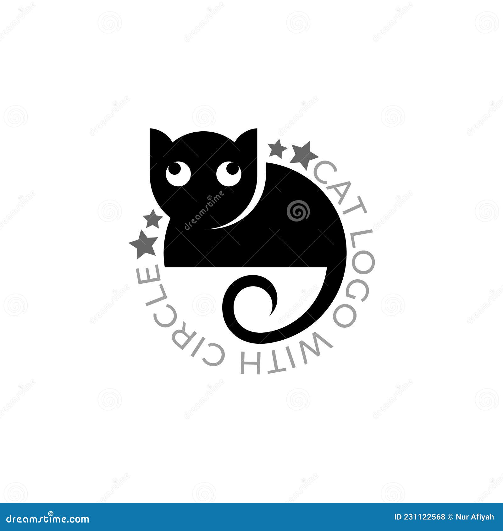 Black Cat Logo with Simple Design, Vintage Logos Stock Vector ...