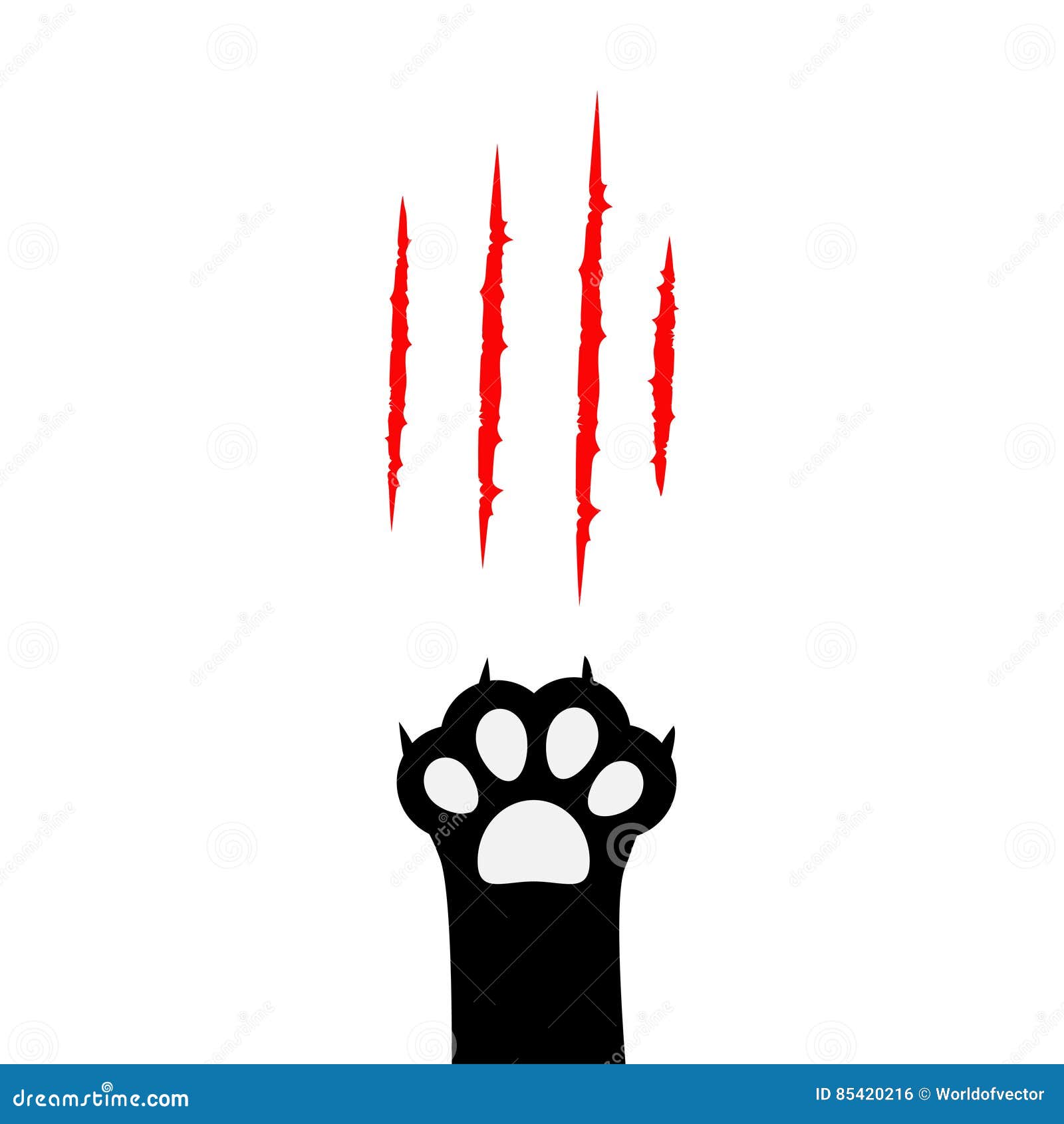 Black Cat Paw Print Leg Foot. Bloody Claws Scratching Animal Red ... Black Cat Paw Print Leg Foot. Bloody Claws Scratching Animal Red ...