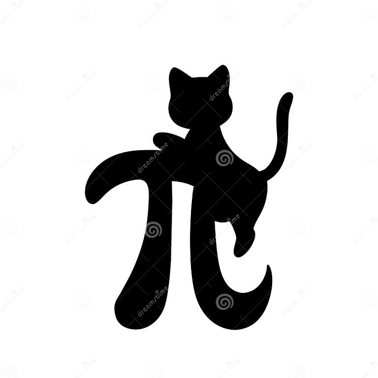 Black cat on pi big symbol stock image. Illustration of cats - 309900167