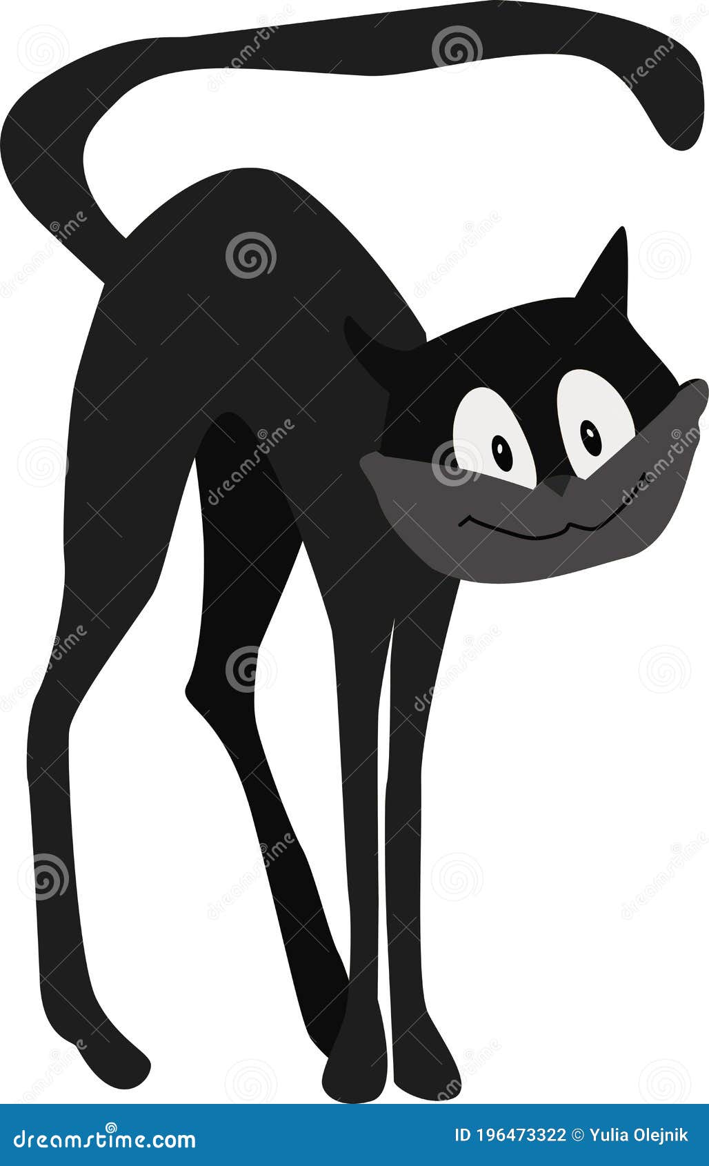 Black Cat, Scary for Halloween, Isolate on White Background Stock ...