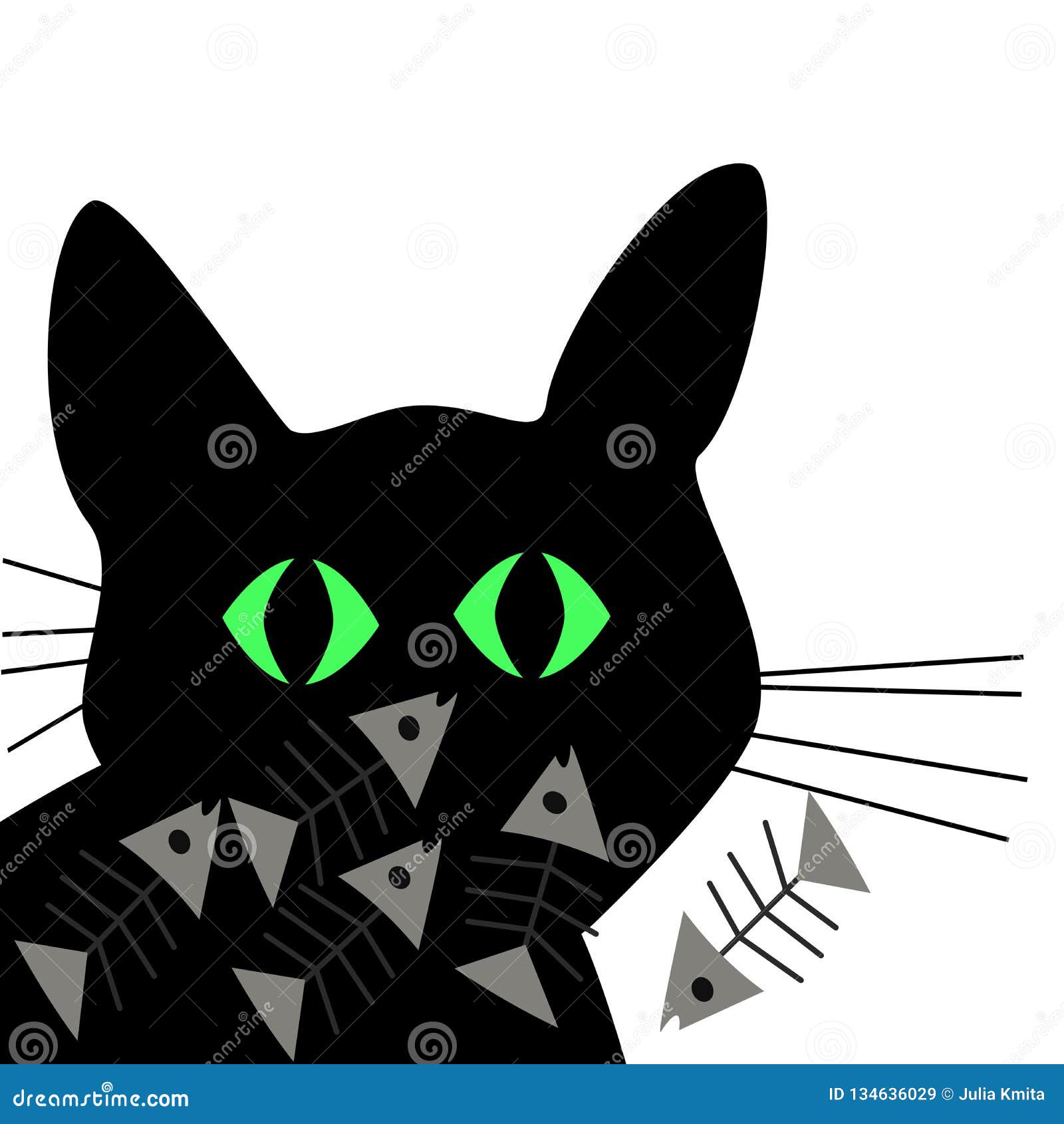 Fishbone Cartoon Illustration. Vector Clipart | CartoonDealer.com ...