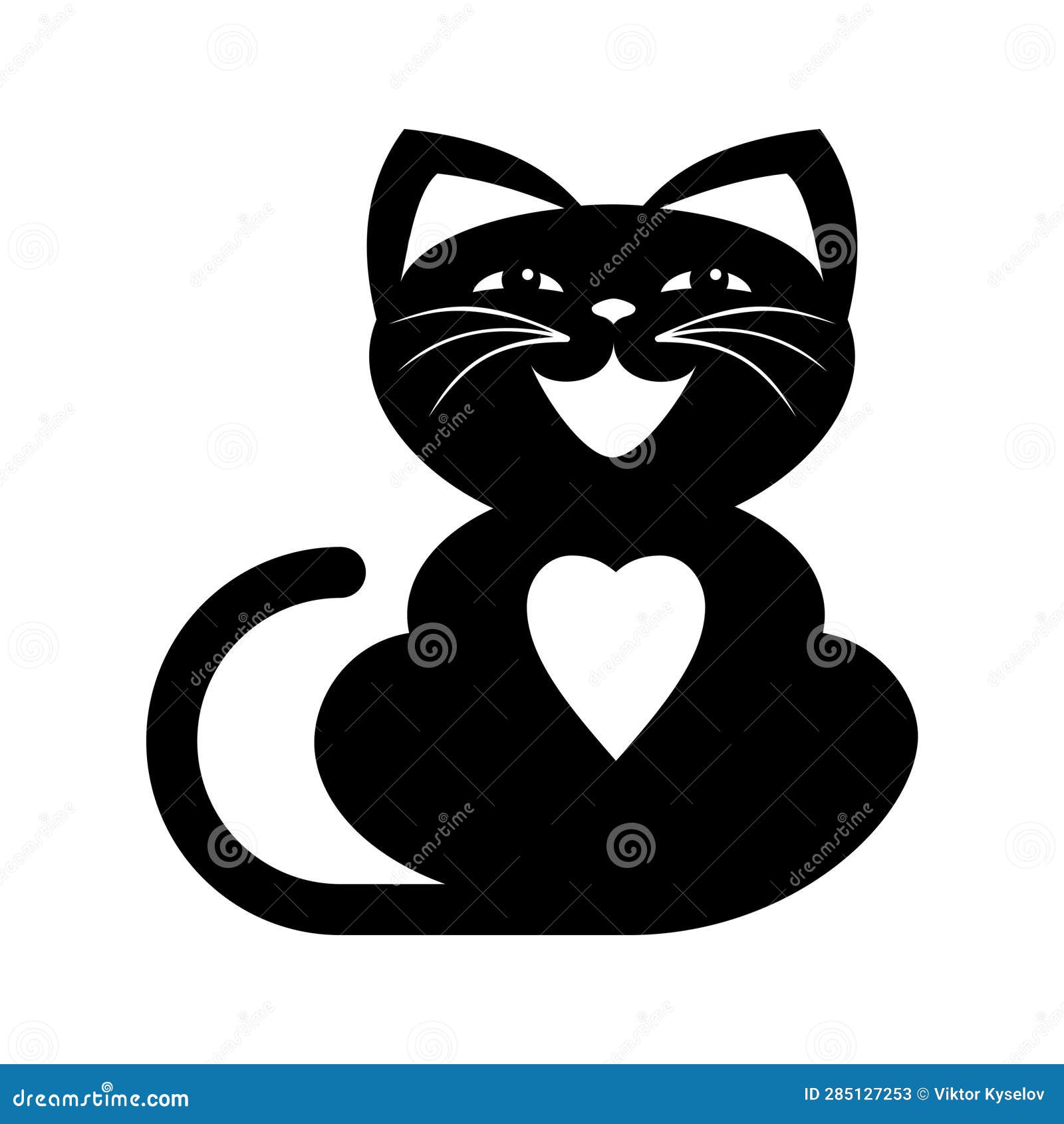 Black cat sitting icon stock vector. Illustration of icon - 285127253