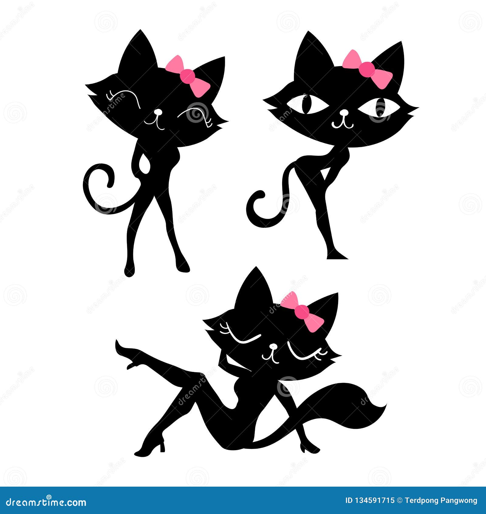 Black cat vector design stock vector. Illustration of happy - 134591715