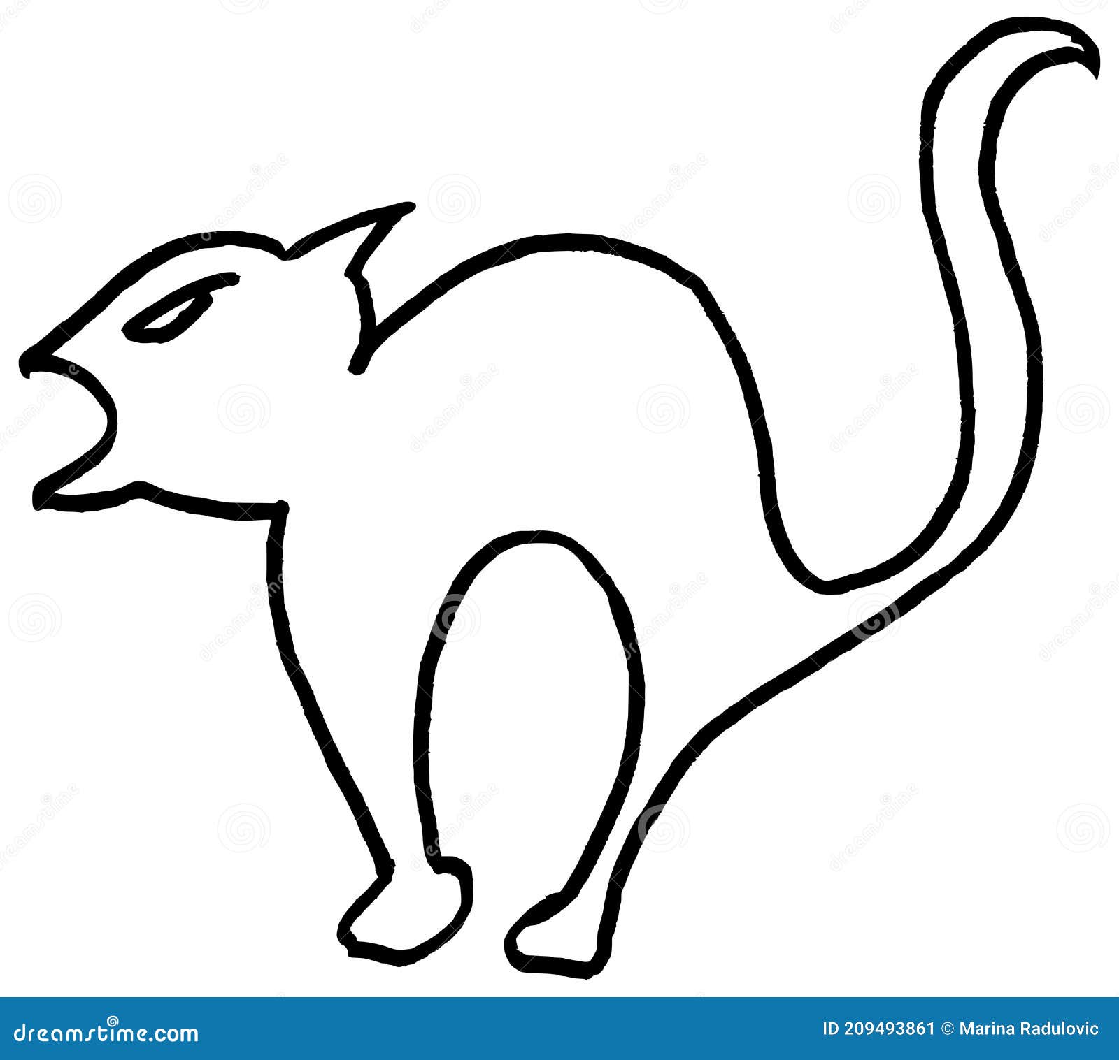 Black Cat Vector Line Version Stock Vector - Illustration of pictogram ...