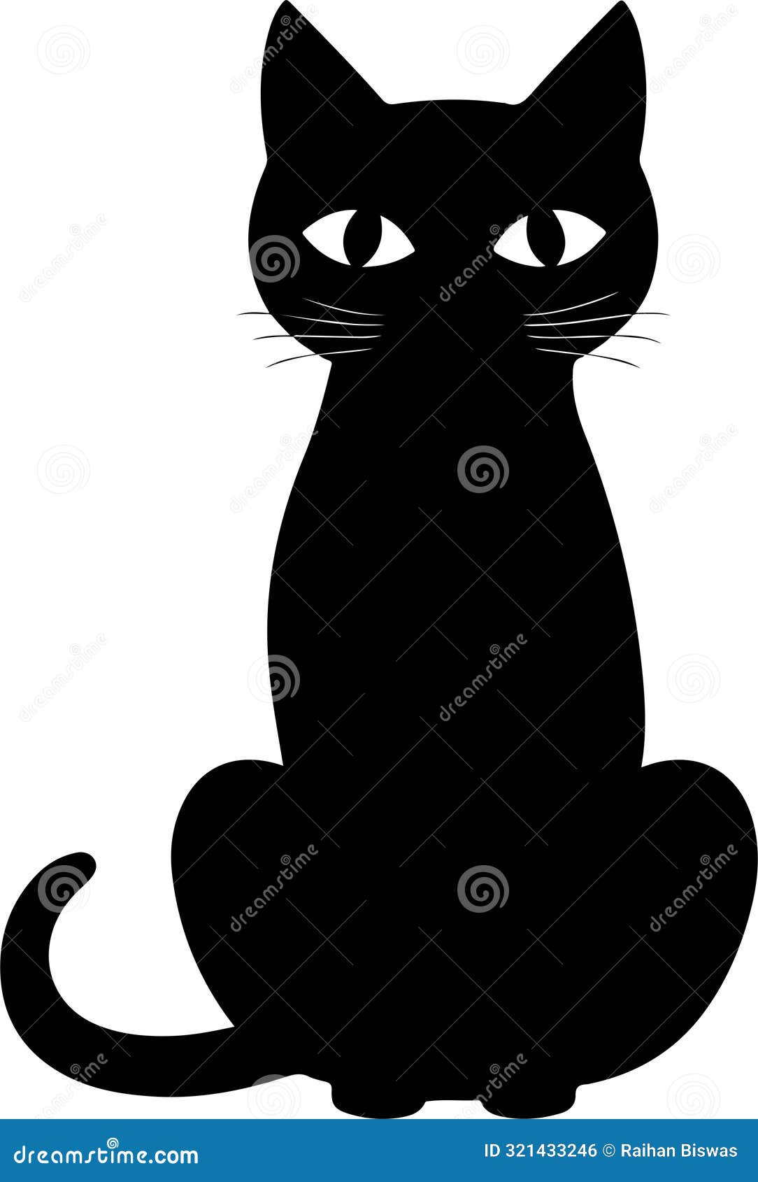 Black Cat Vector Illustration Stock Vector - Illustration of cartoon ...