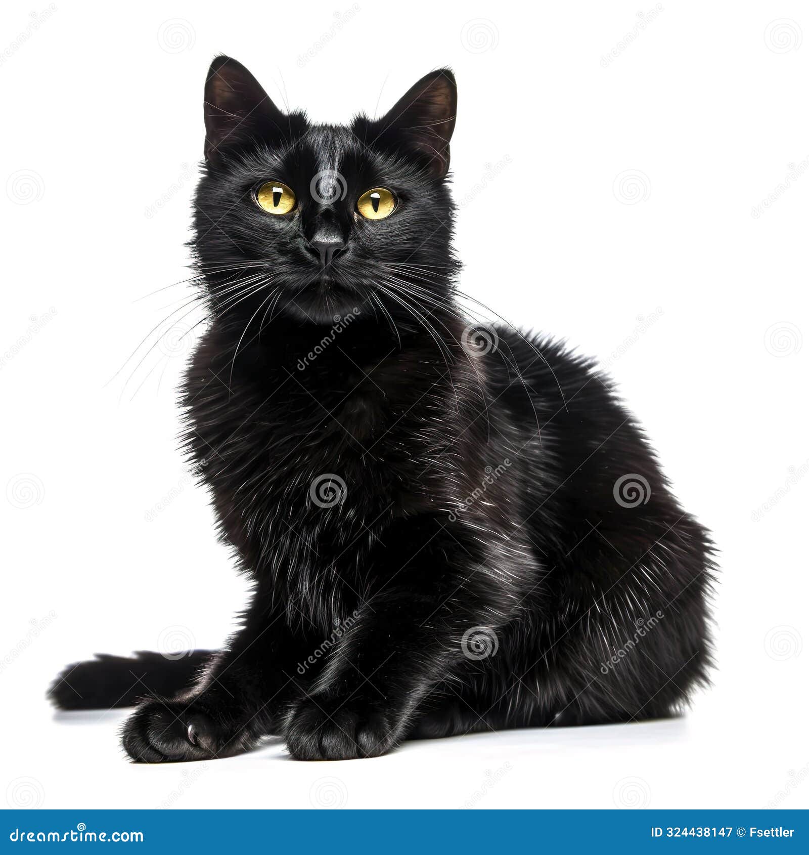 Black Cat on a White Background Stock Illustration - Illustration of ...