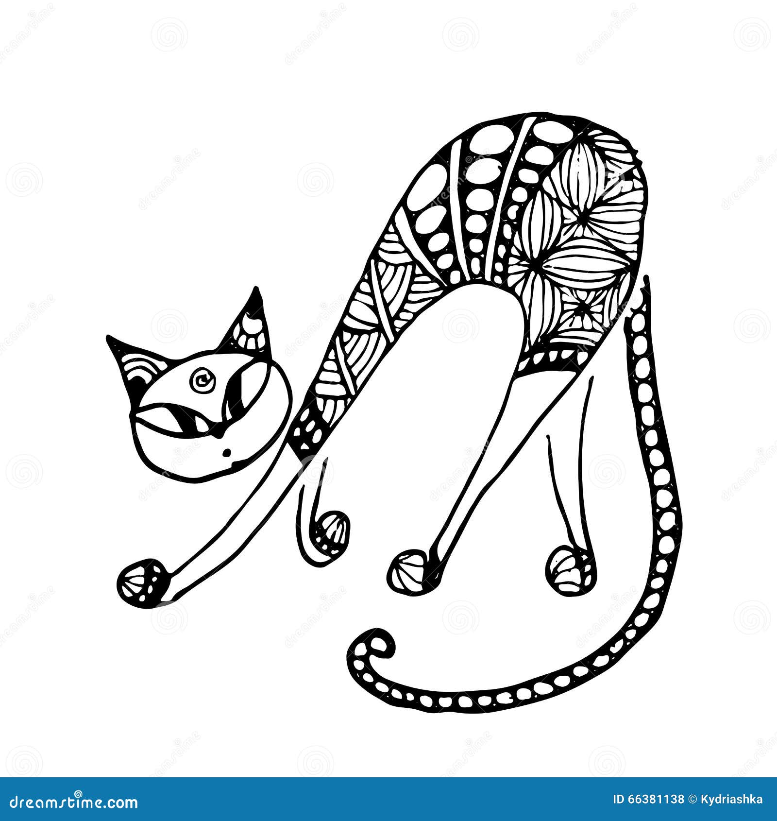 Black Cat, Zentangle Style for Your Design Stock Vector - Illustration ...