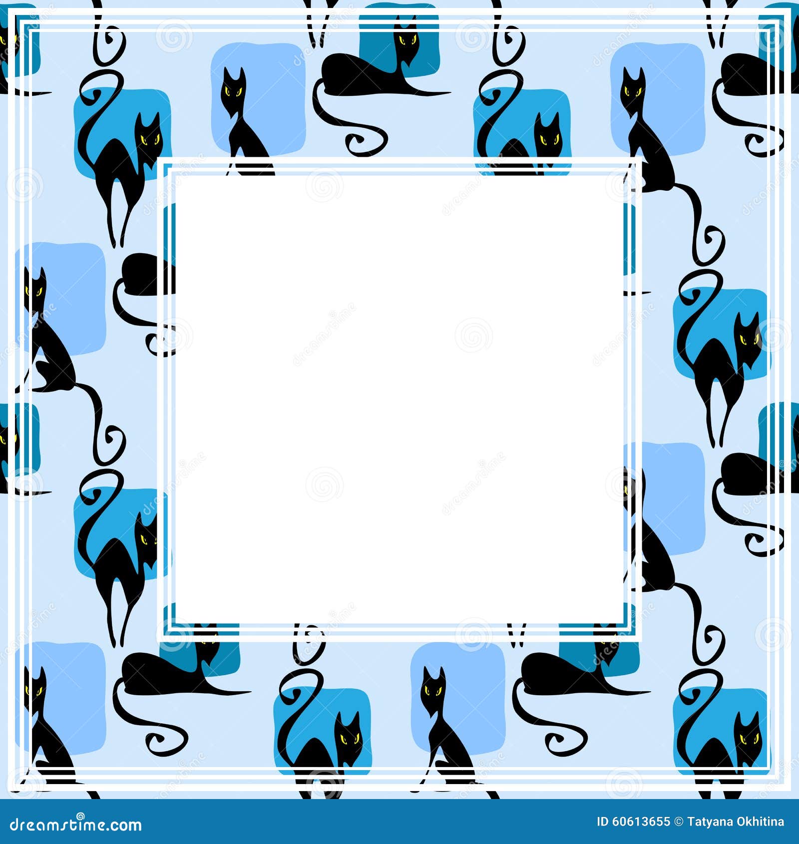 Black cats border stock vector. Illustration of stylish - 60613655