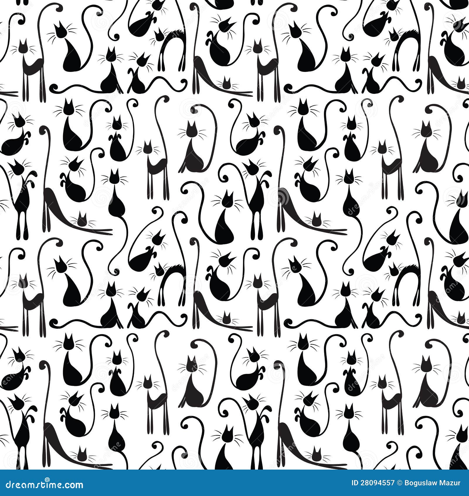 Black cats pattern stock vector. Illustration of cute - 28094557
