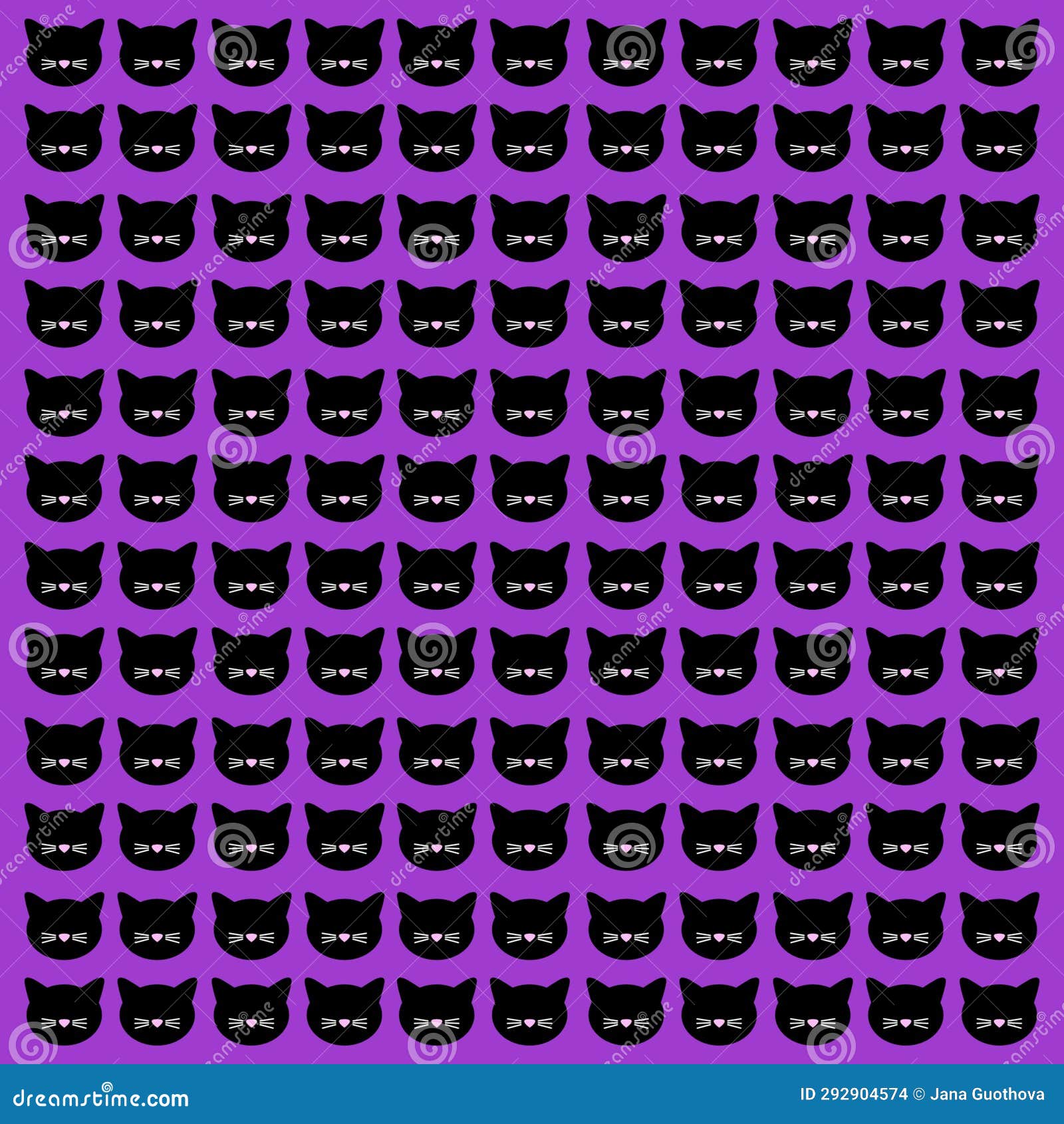 Black Cats on Purple Background Pattern Texture Stock Vector ...