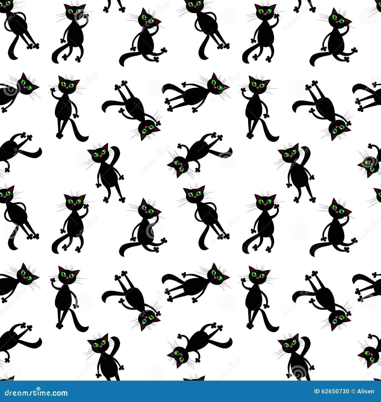Black Cats Seamless Pattern Stock Vector - Illustration of fashion ...