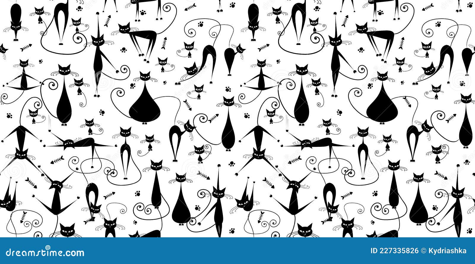 Black Cats, Seamless Pattern for Your Design Stock Vector ...