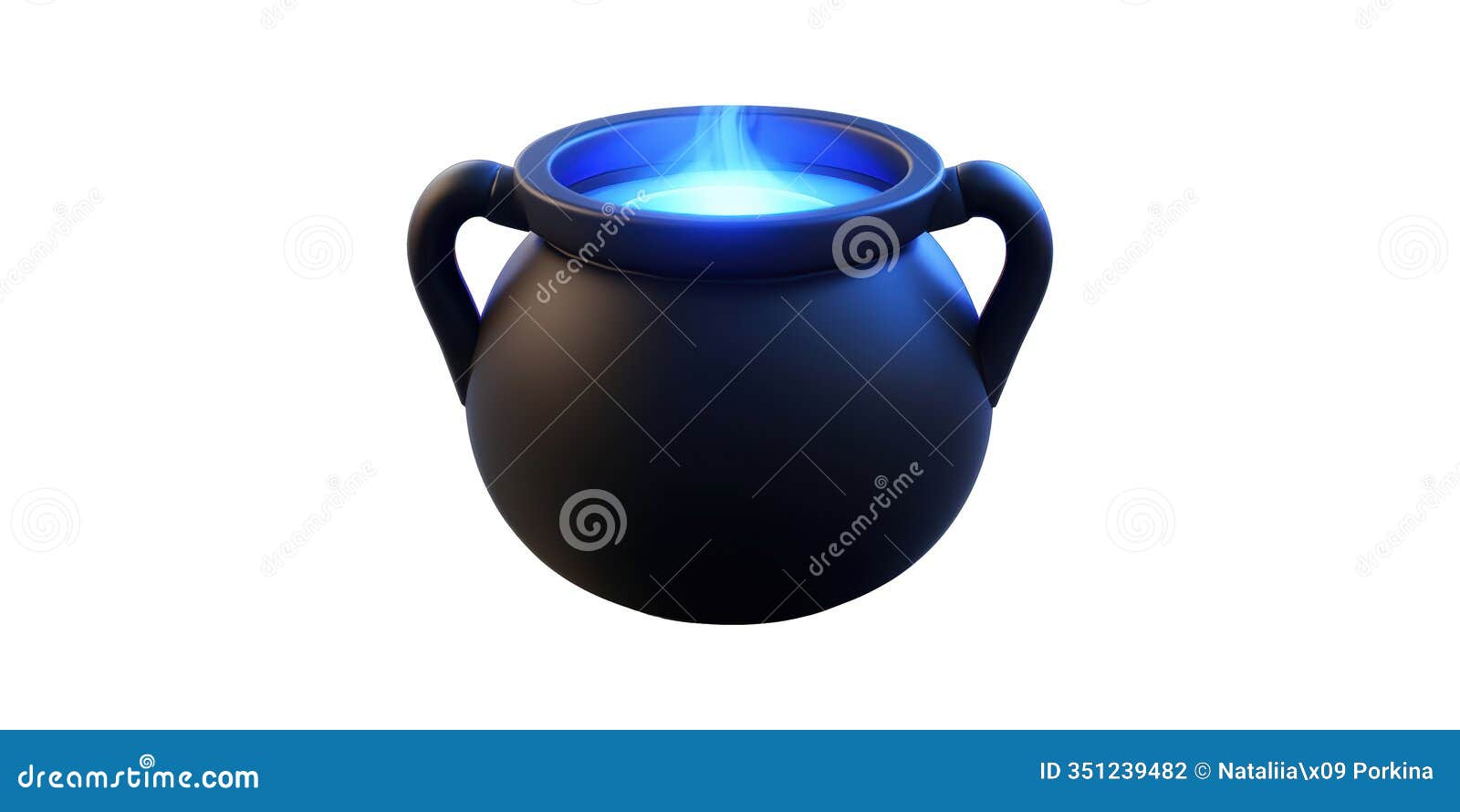 Black Cauldron with Blue Flame Isolated on Transparent Background Stock ...