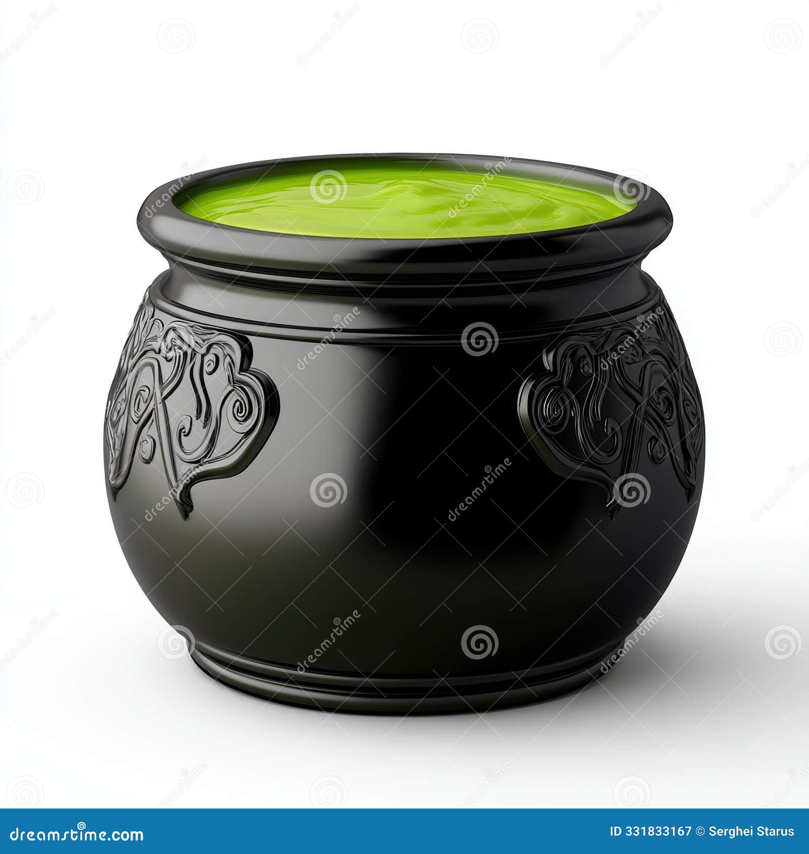 A Black Cauldron with Green Liquid Inside of it, AI Stock Image - Image ...