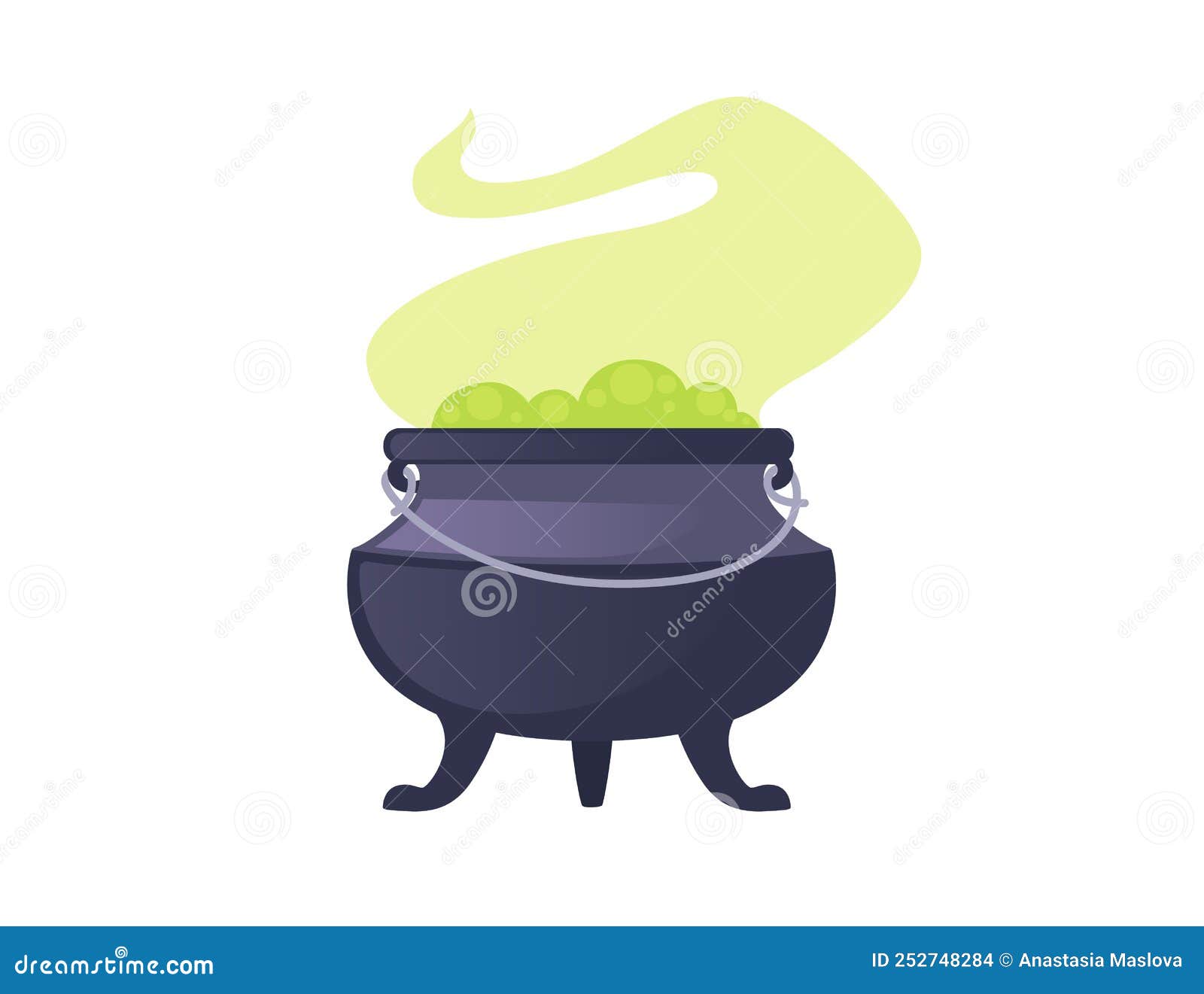 Black Cauldron With Magic Potion Witchcrafting Magical Brew Vector ...