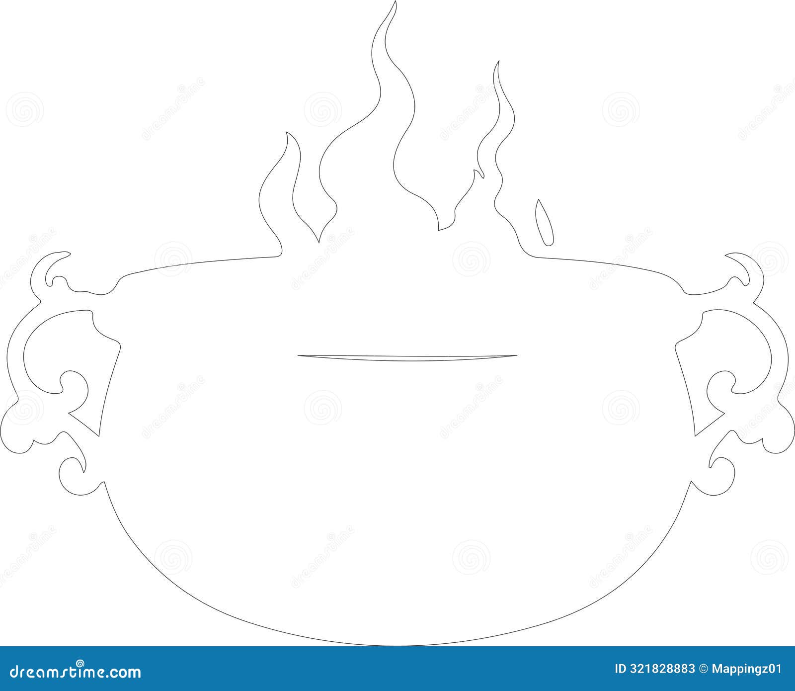 Black Cauldron Outline Silhouette Generative Ai Stock Vector ...