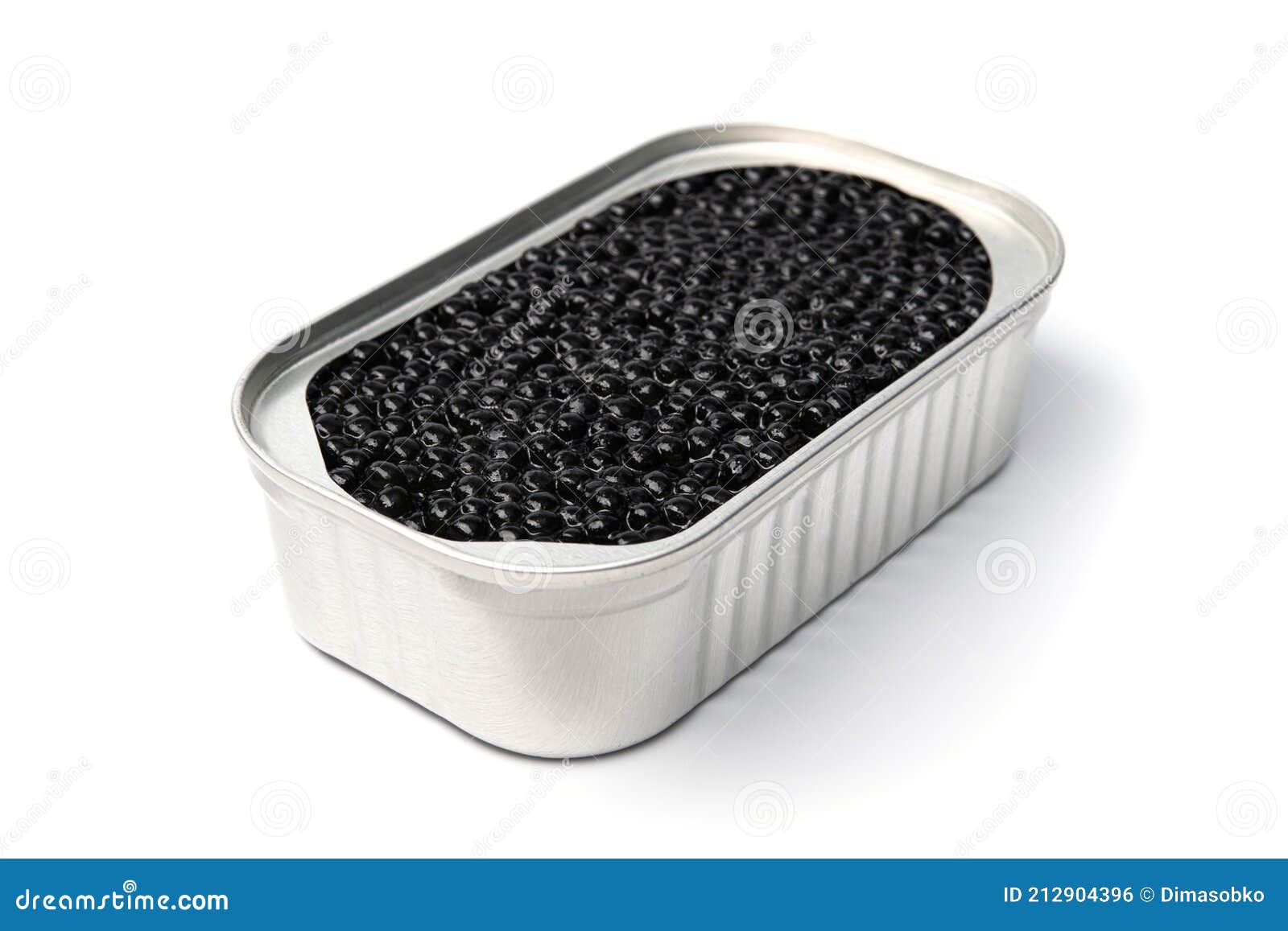 Black Caviar in Metal Container Isolated Stock Photo - Image of premium ...