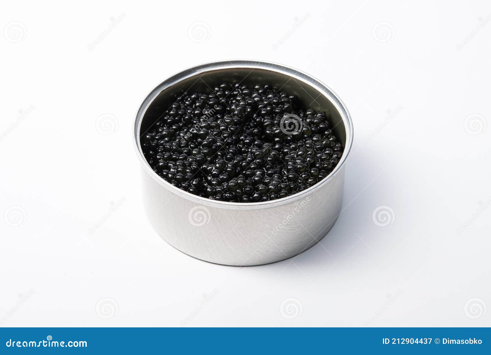 Black Caviar in Metal Container Isolated Stock Image - Image of premium ...