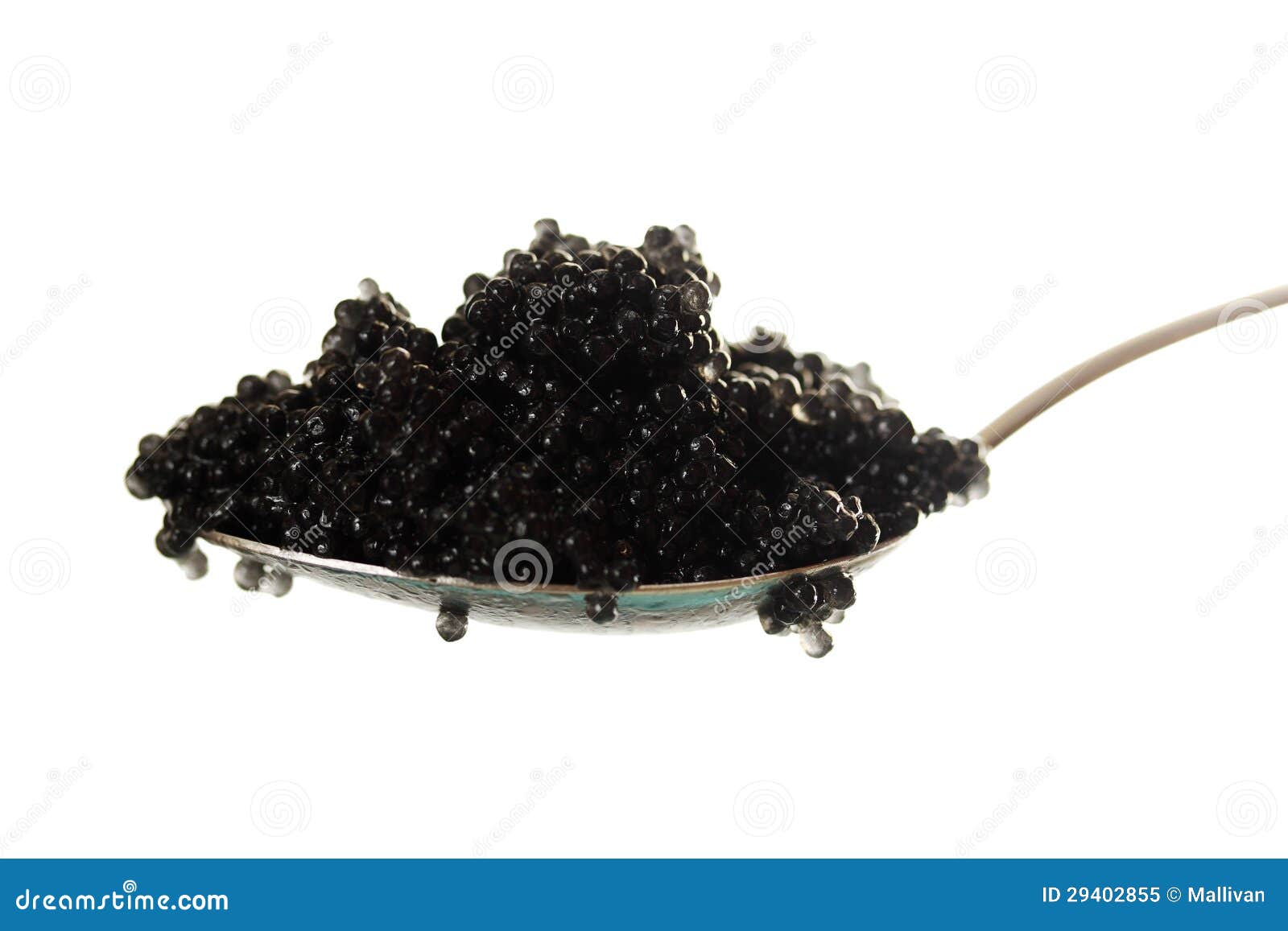 Black caviar on a spoon stock image. Image of ingredient - 29402855