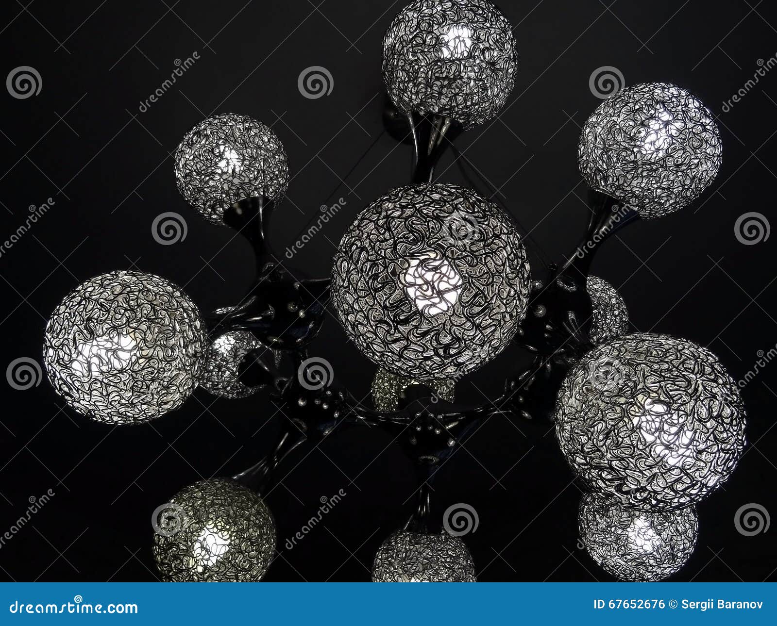 Black Ceiling Lamp with DNA Structure Design Stock Photo - Image of ...